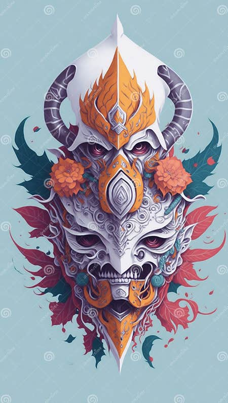 Vector Illustration Art of Two Faces Javanese Batik Mask Stock ...