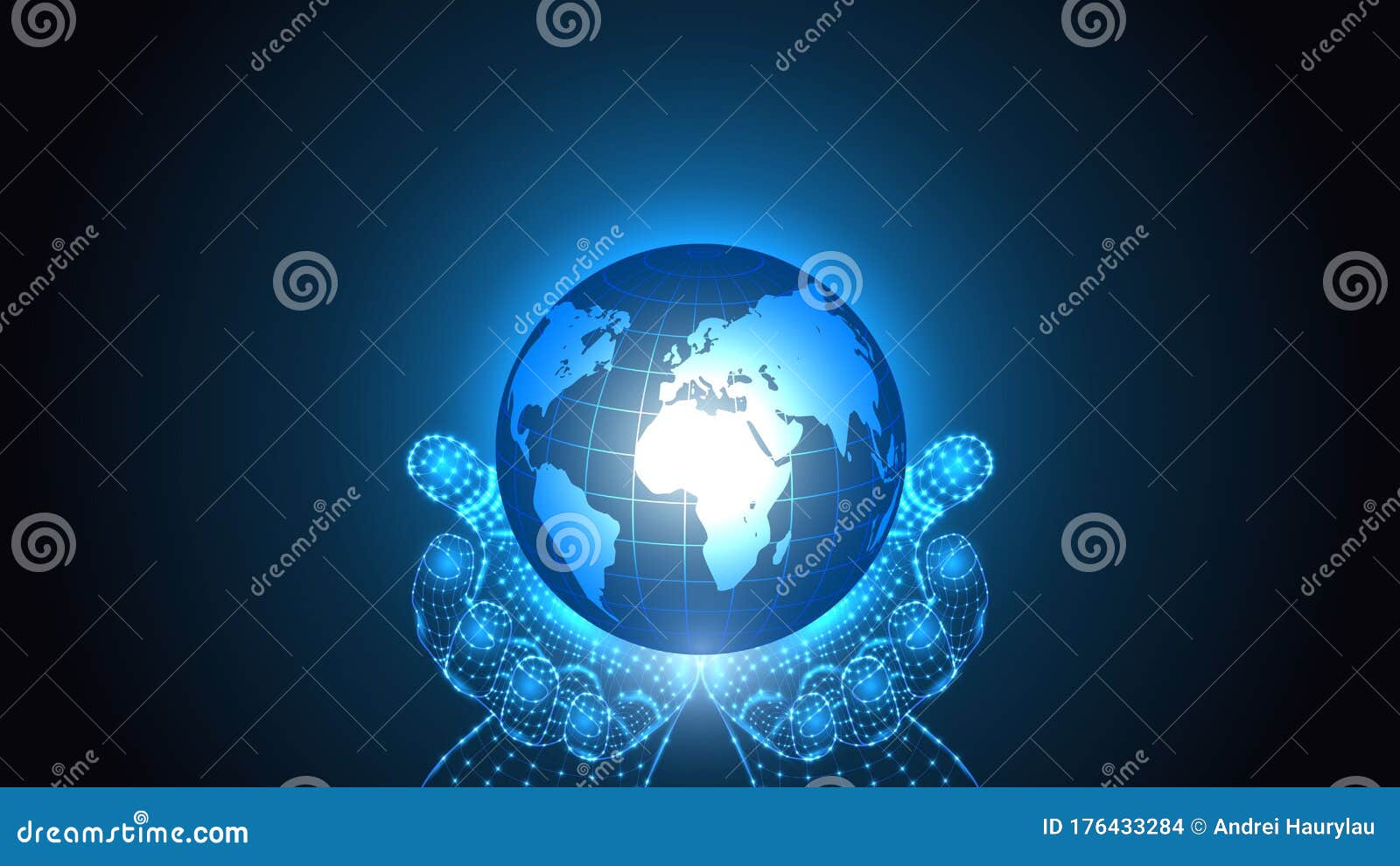 Vector Illustration of Artificial Intelligence Holding Planet Earth in ...
