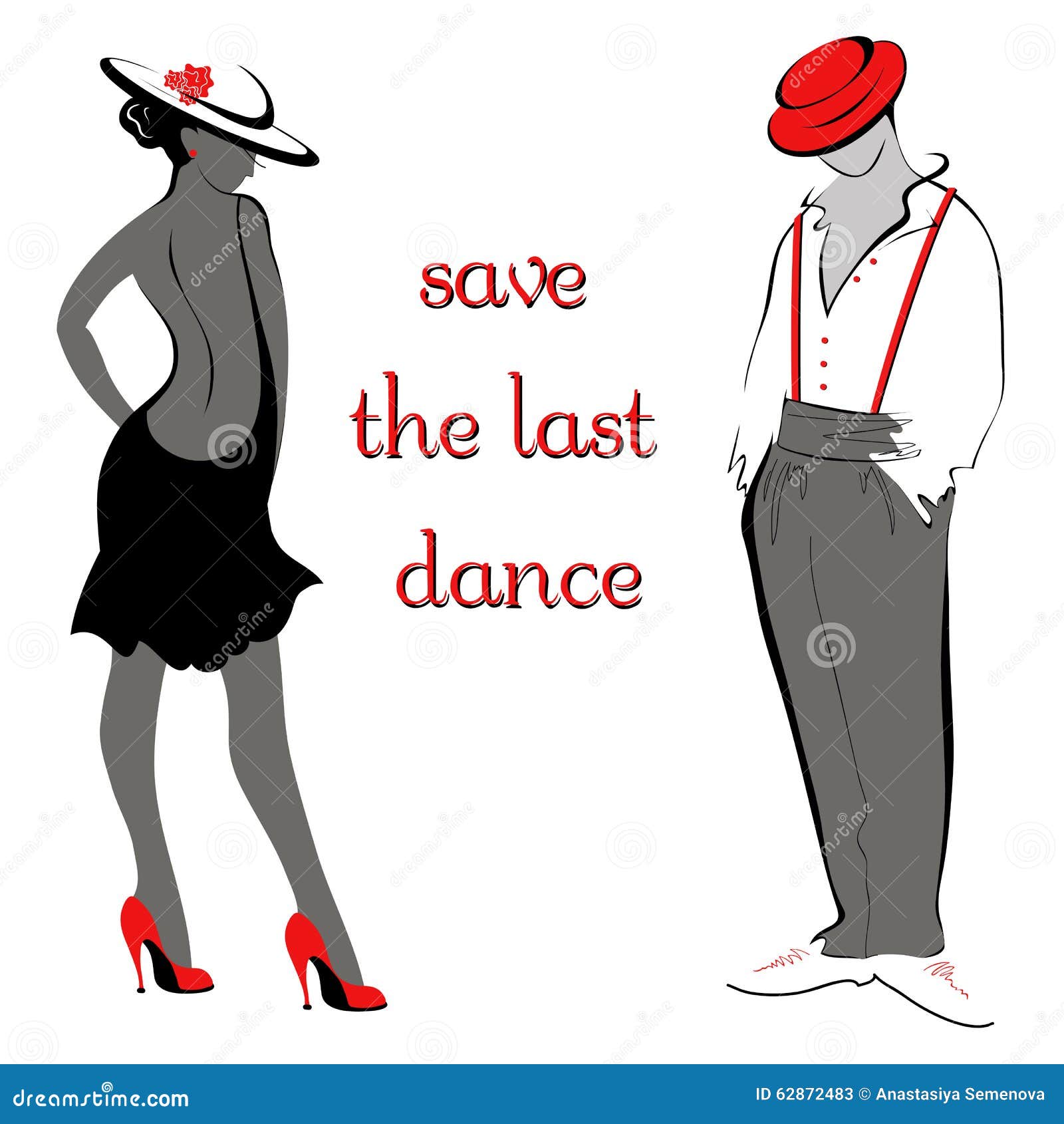 Vector Illustration of Artistic Dancing People. Save the Last Dance ...