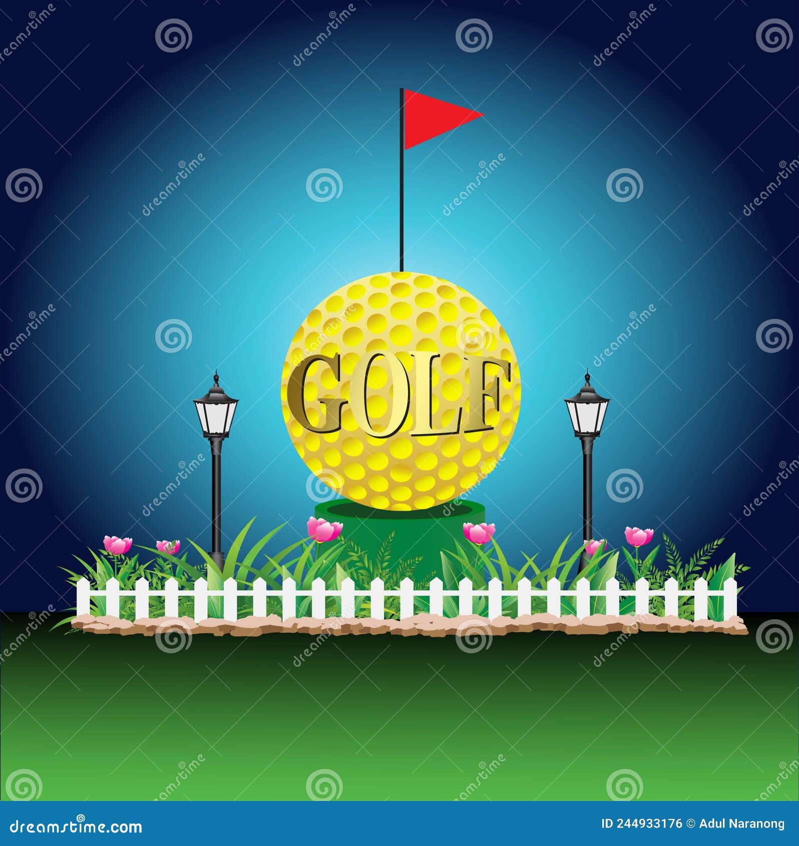 Golf Course Symbols, Golf Symbols Stock Vector - Illustration of ball ...