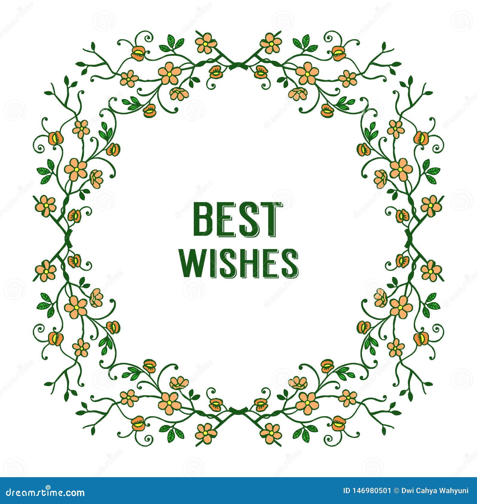 Vector Illustration Artwork of Flower Frames with Greeting Card of Best ...