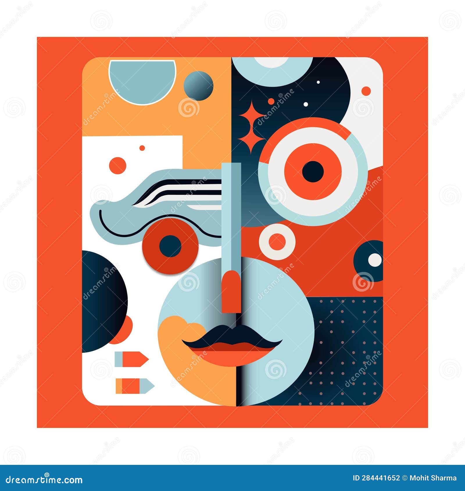 Vector Illustration Artwork Geometric Forms Face Components . Stock ...