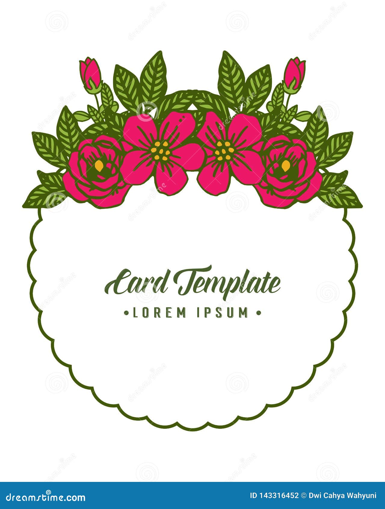 Vector Illustration Artwork Leaf Flower Frame Blooms with Invitation ...