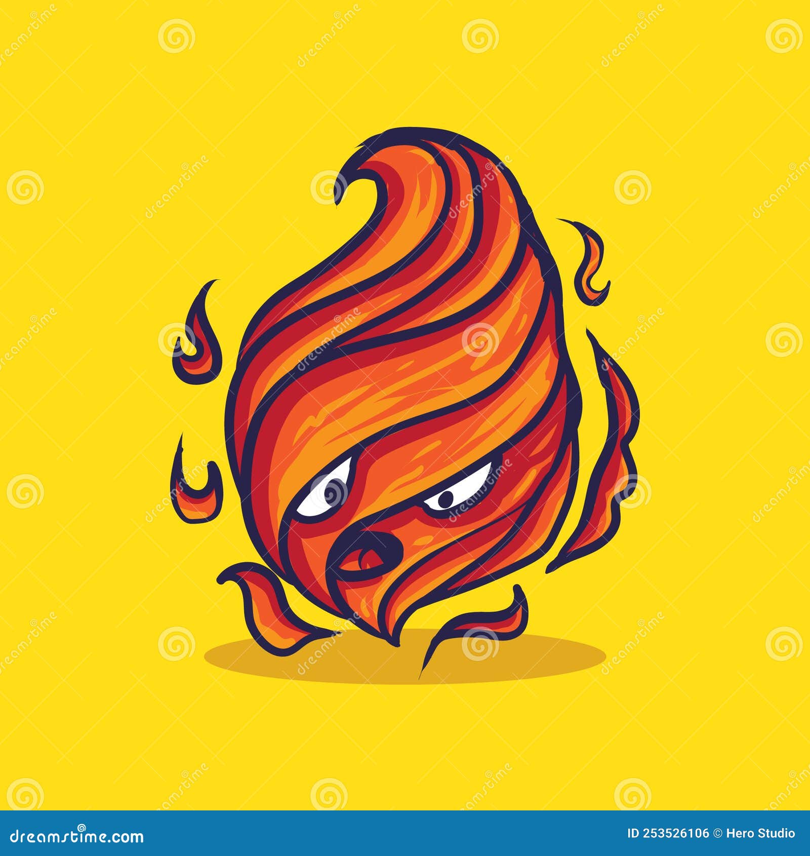 Vector Illustration of Fire Element Stock Vector - Illustration of font ...