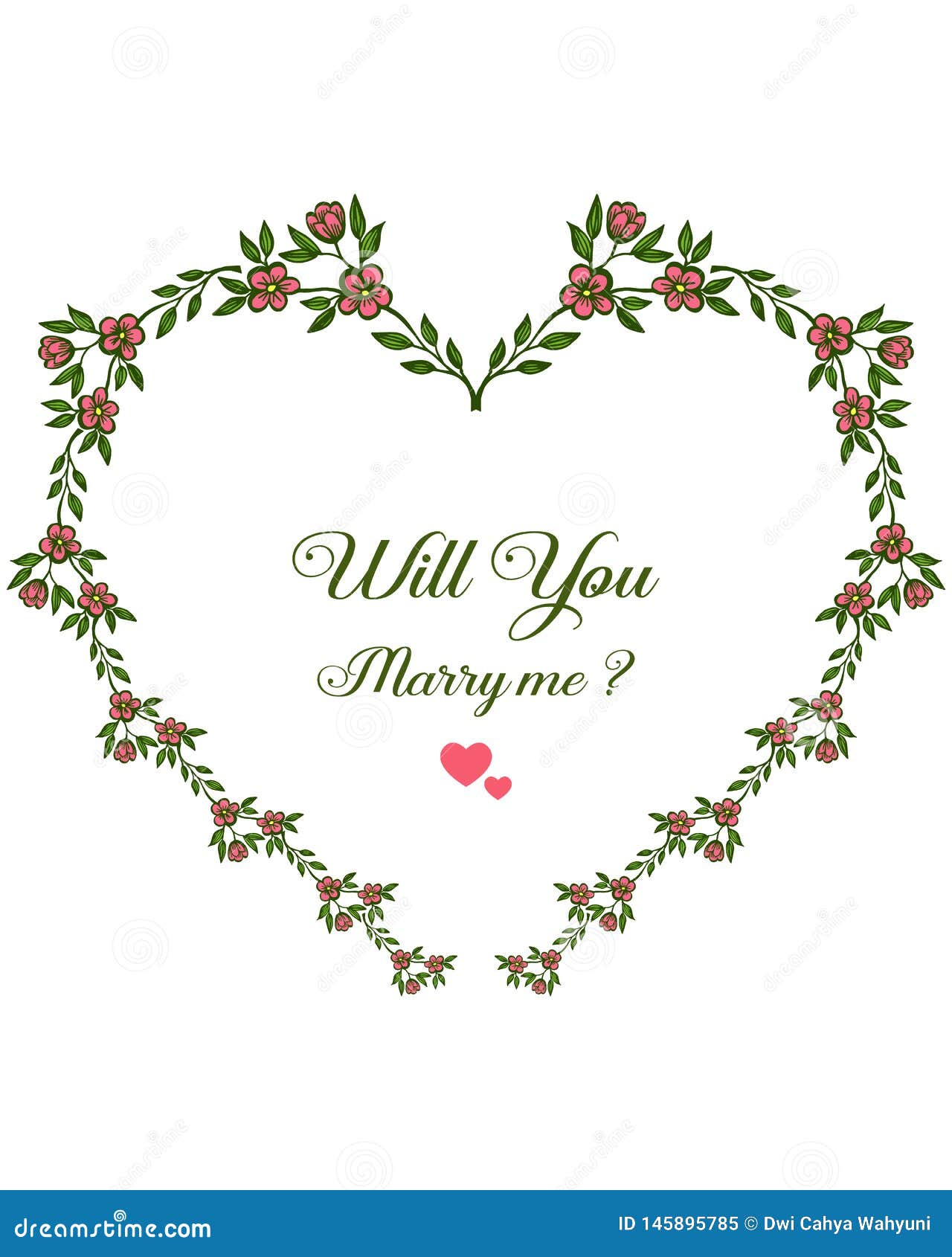 Vector Illustration Artwork of Wreath Frame for Decorative of Will You ...