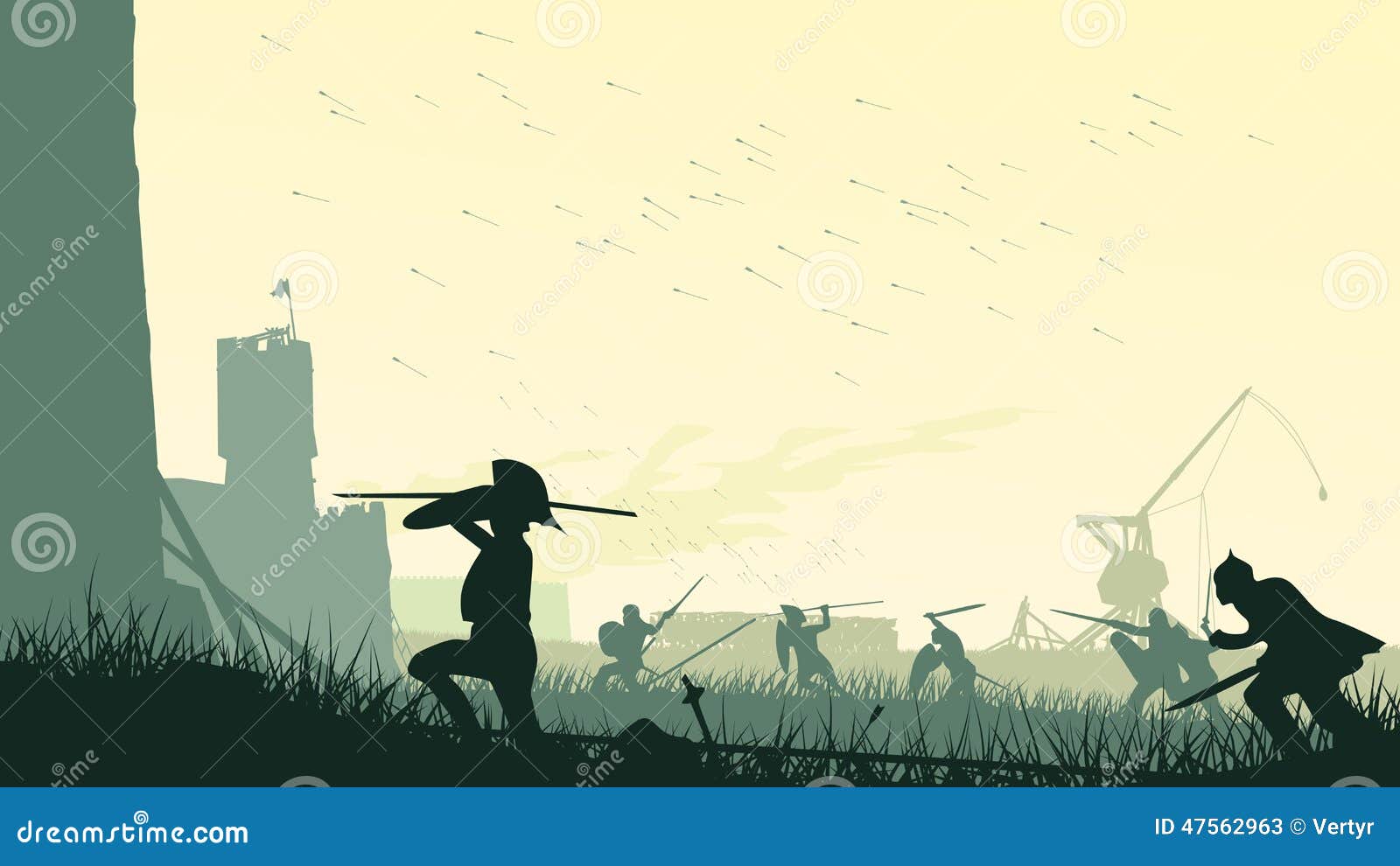 Medieval Trebuchet Isolated On White Background. 3D Illustration ...