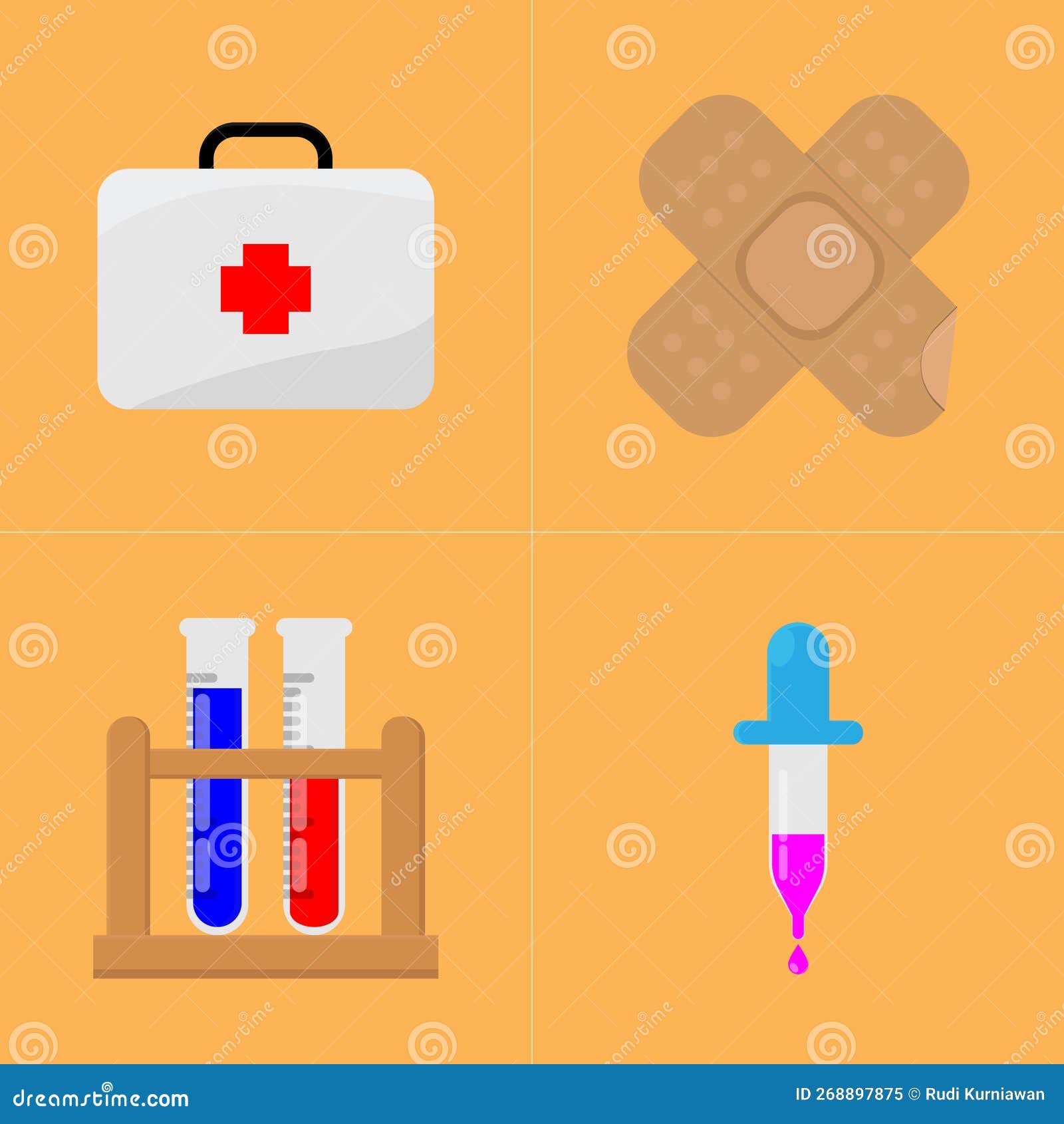 Vector Illustration of Assorted Items in Hospital. Editorial Image ...