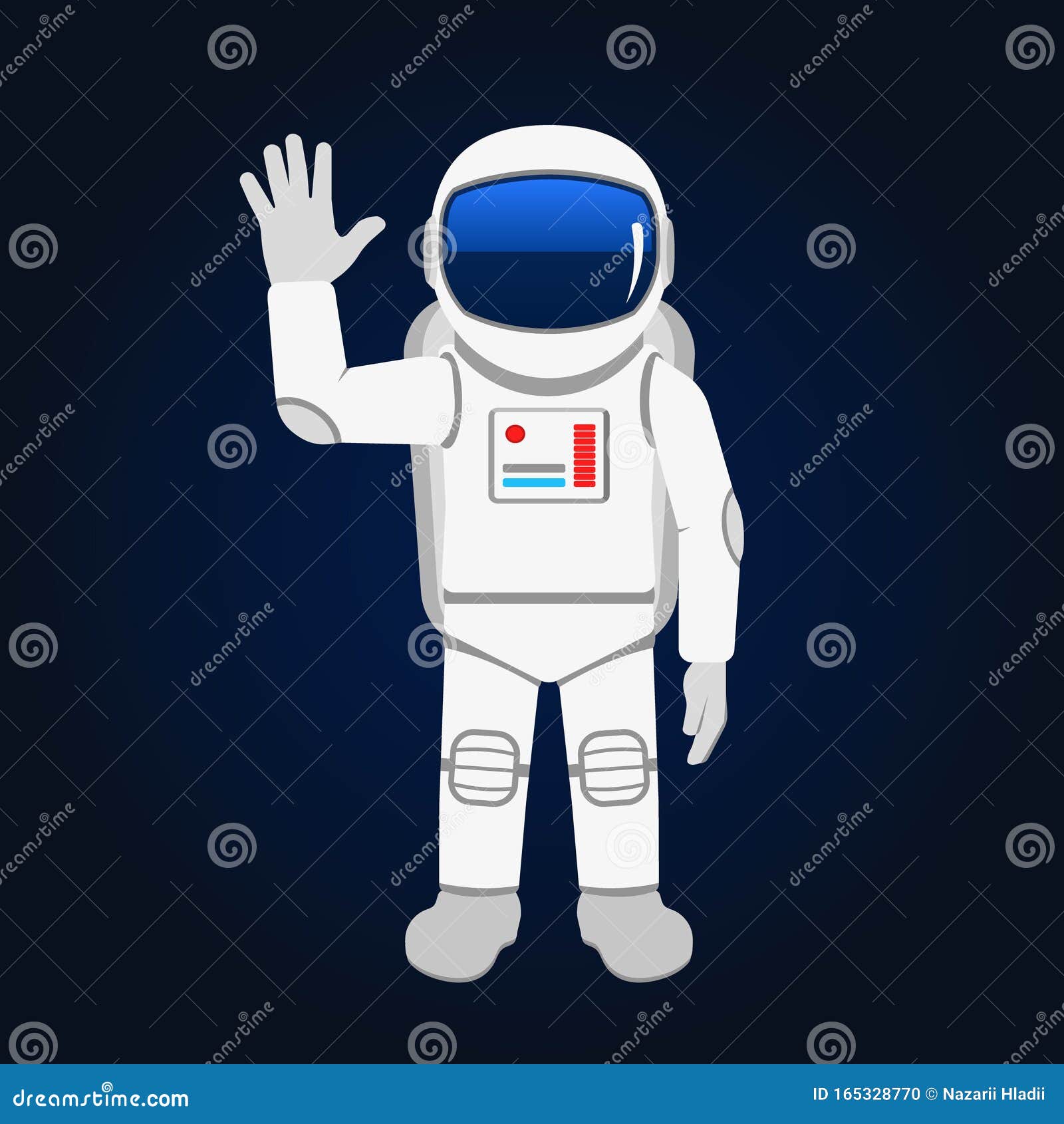 Vector Illustration of Astronaut, Space Suit in Space. Stock Vector ...