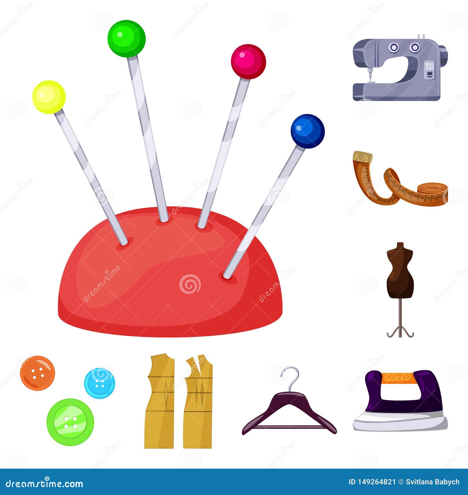 Vector Illustration of Atelier and Sewing Icon. Collection of Atelier ...