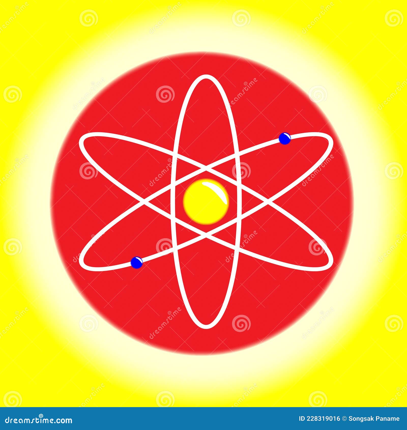 Atomic symbol stock vector. Illustration of blue, neutron - 228319016
