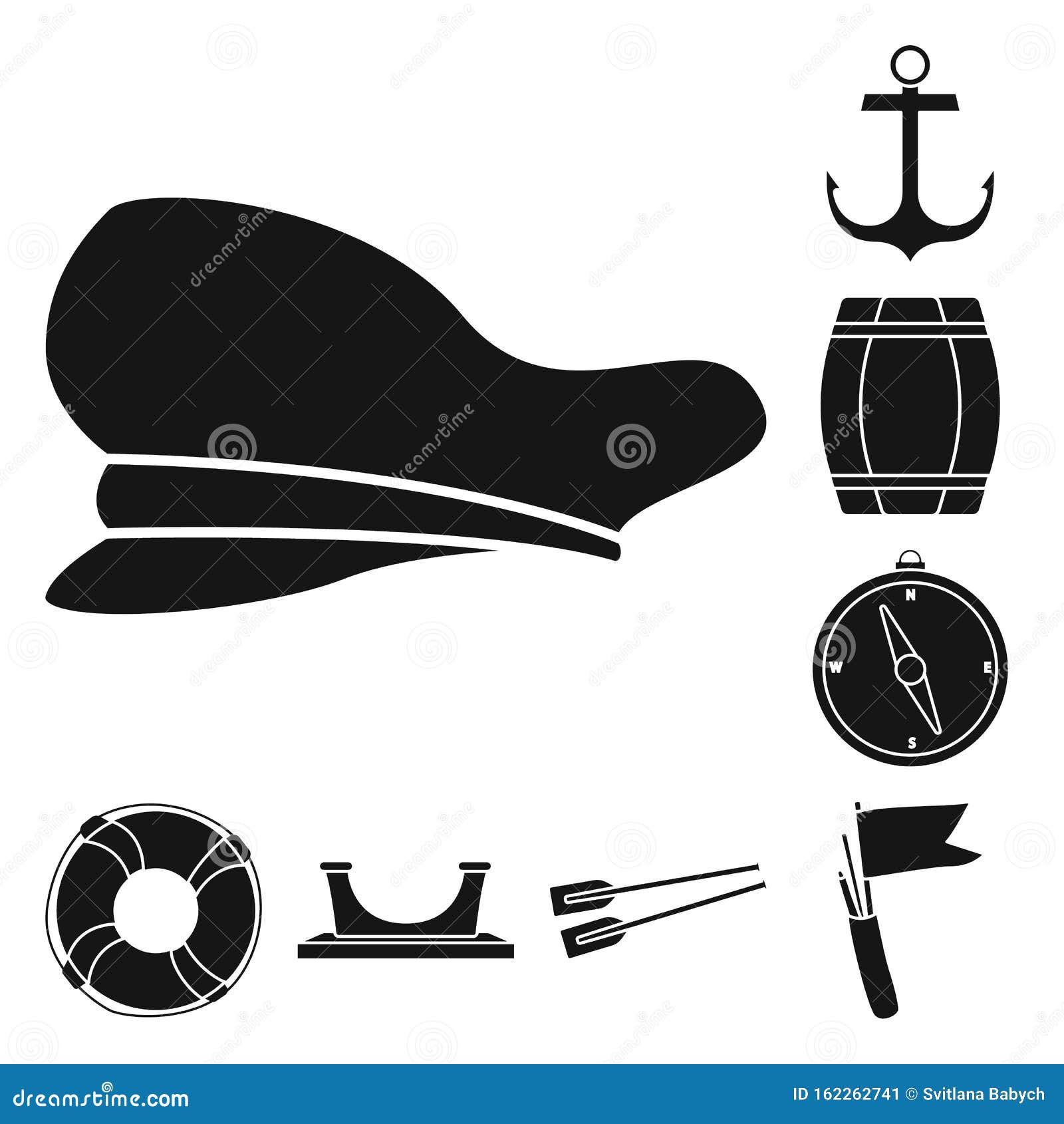 Vector Design of Attributes and Vintage Logo. Collection of Attributes ...