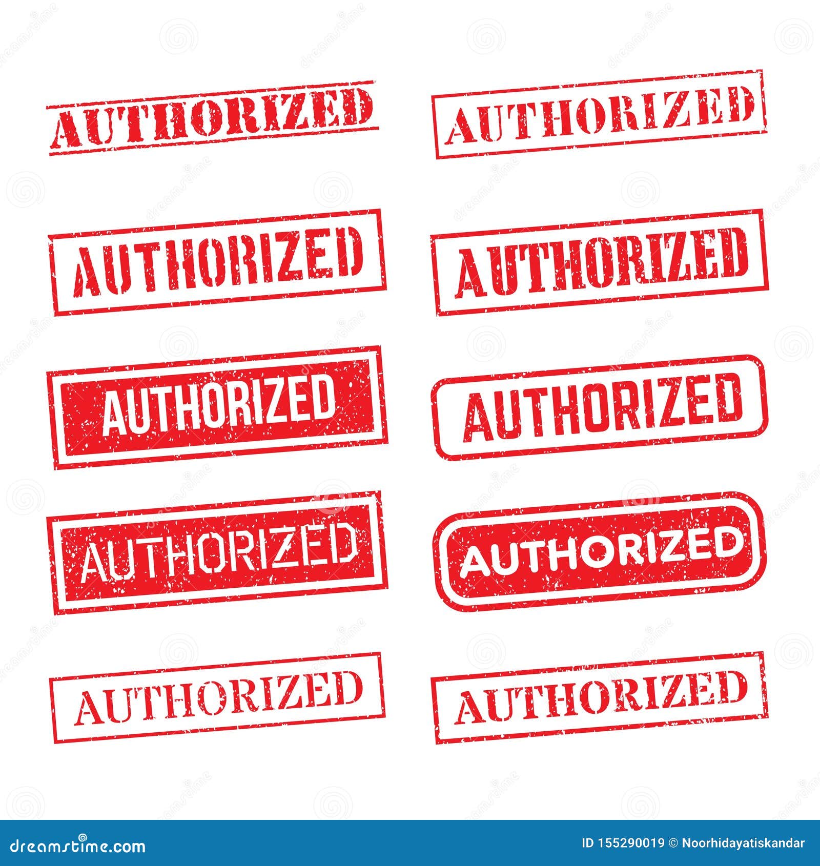 Vector Illustration of Authorized Vector Rubber Stamp Set on White ...