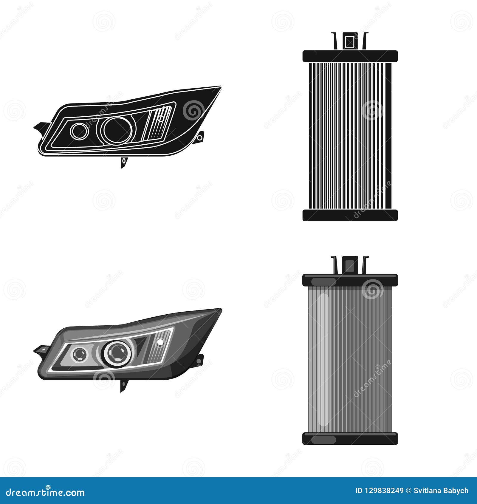 Vector Illustration of Auto and Part Icon. Collection of Auto and Car ...