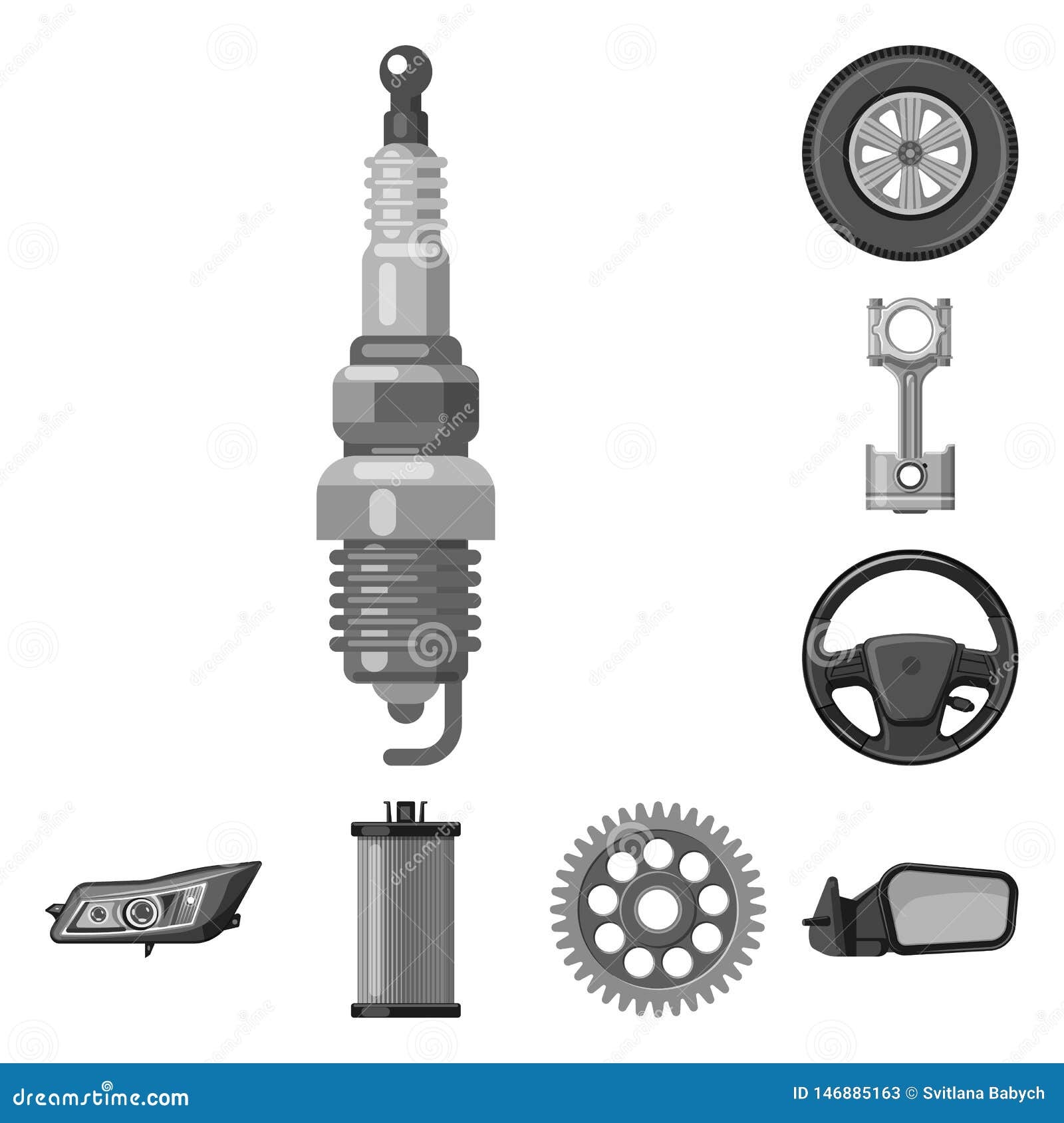 Vector Design of Auto and Part Icon. Set of Auto and Car Stock Symbol ...