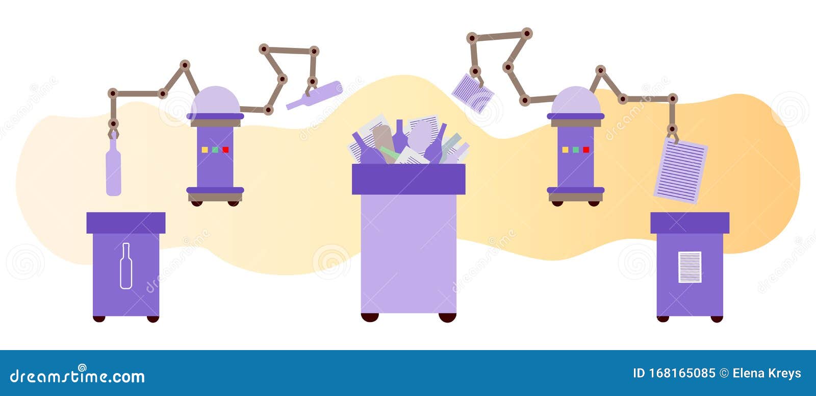 Vector Robot Sorting Garbage Waste Recycling Eco Stock Vector ...