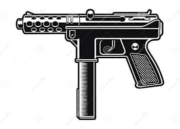 Vector Illustration of an Automatic Pistol Stock Vector - Illustration ...