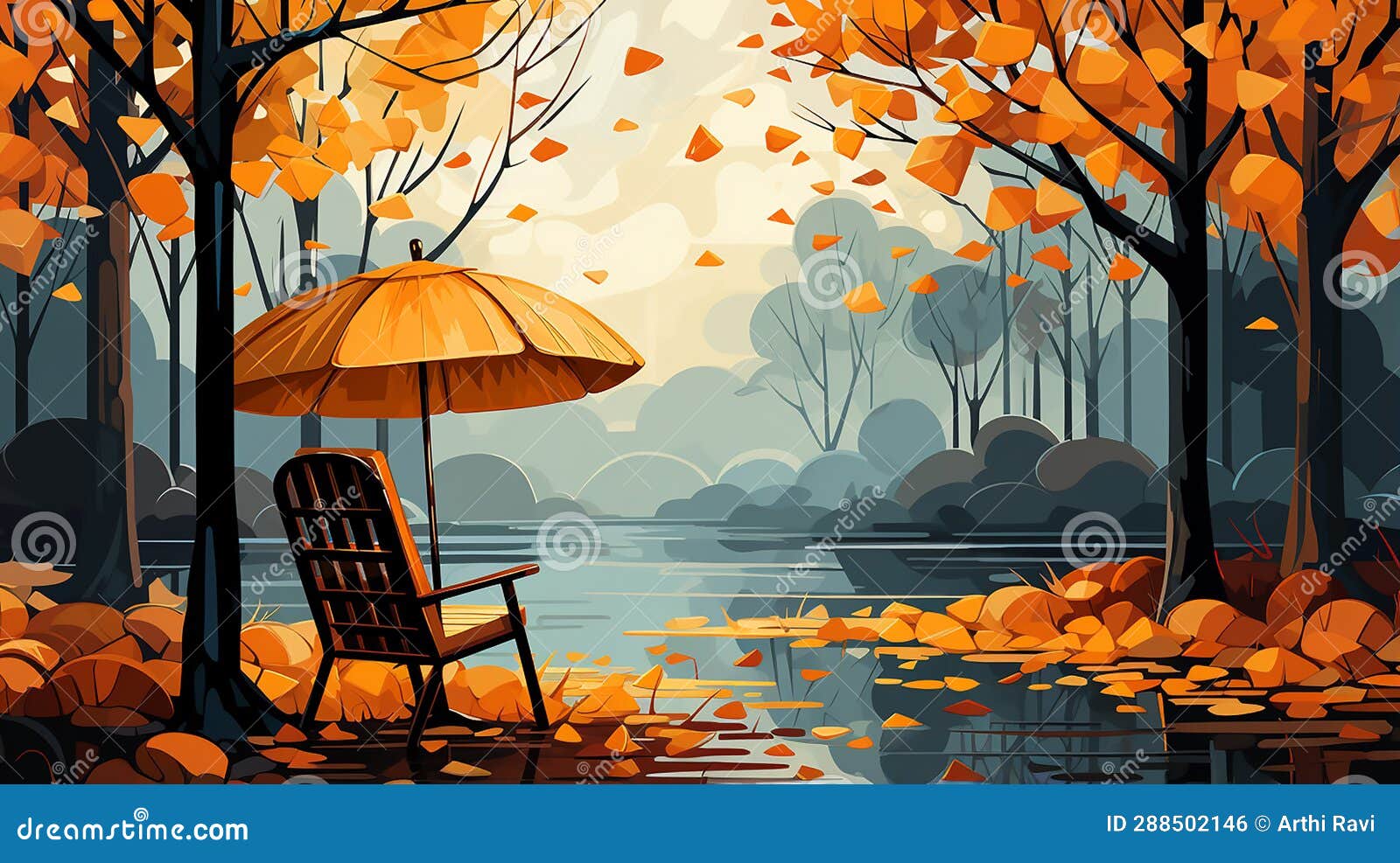 Vector Illustration of Autumn Fall Garden Stock Illustration ...