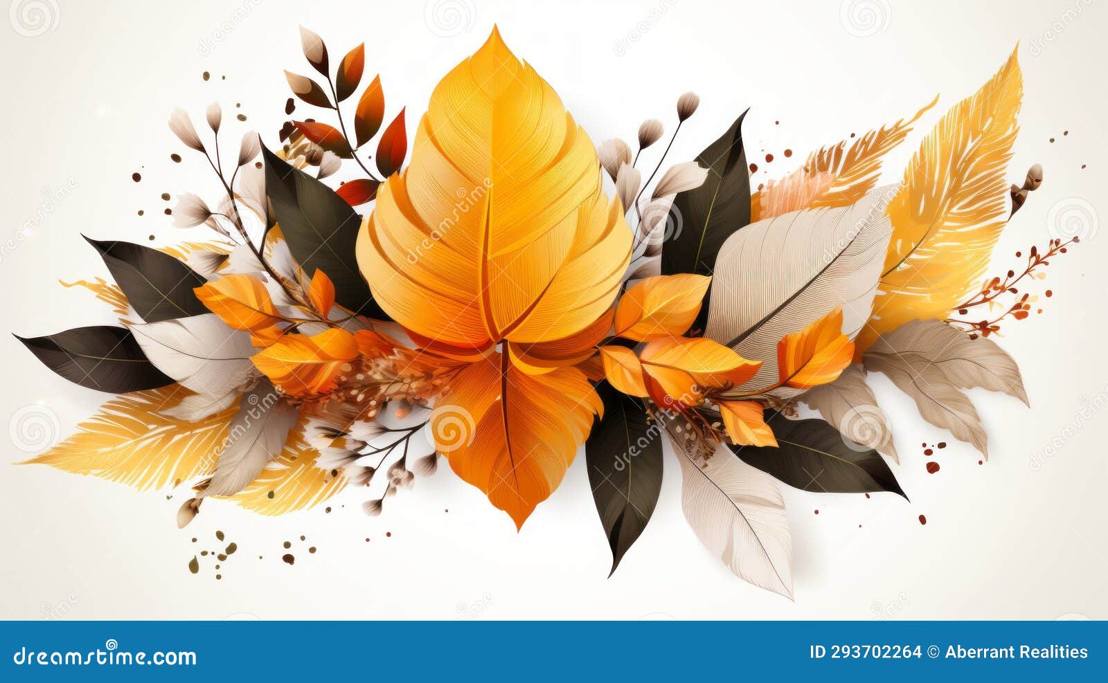 Vector Illustration of Autumn Leaves on White Background Stock ...