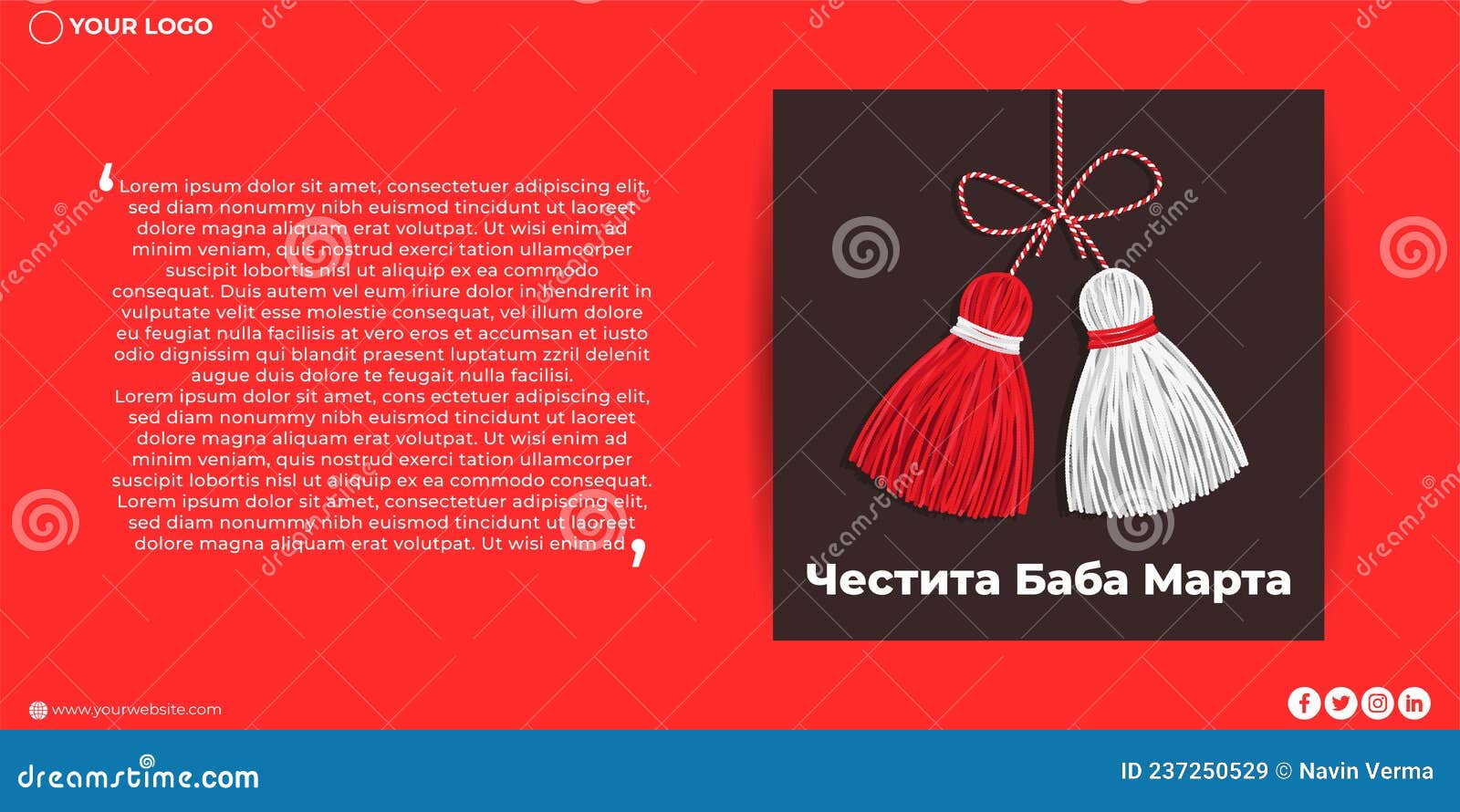Vector Illustration for Baba Marta Stock Vector - Illustration of ...