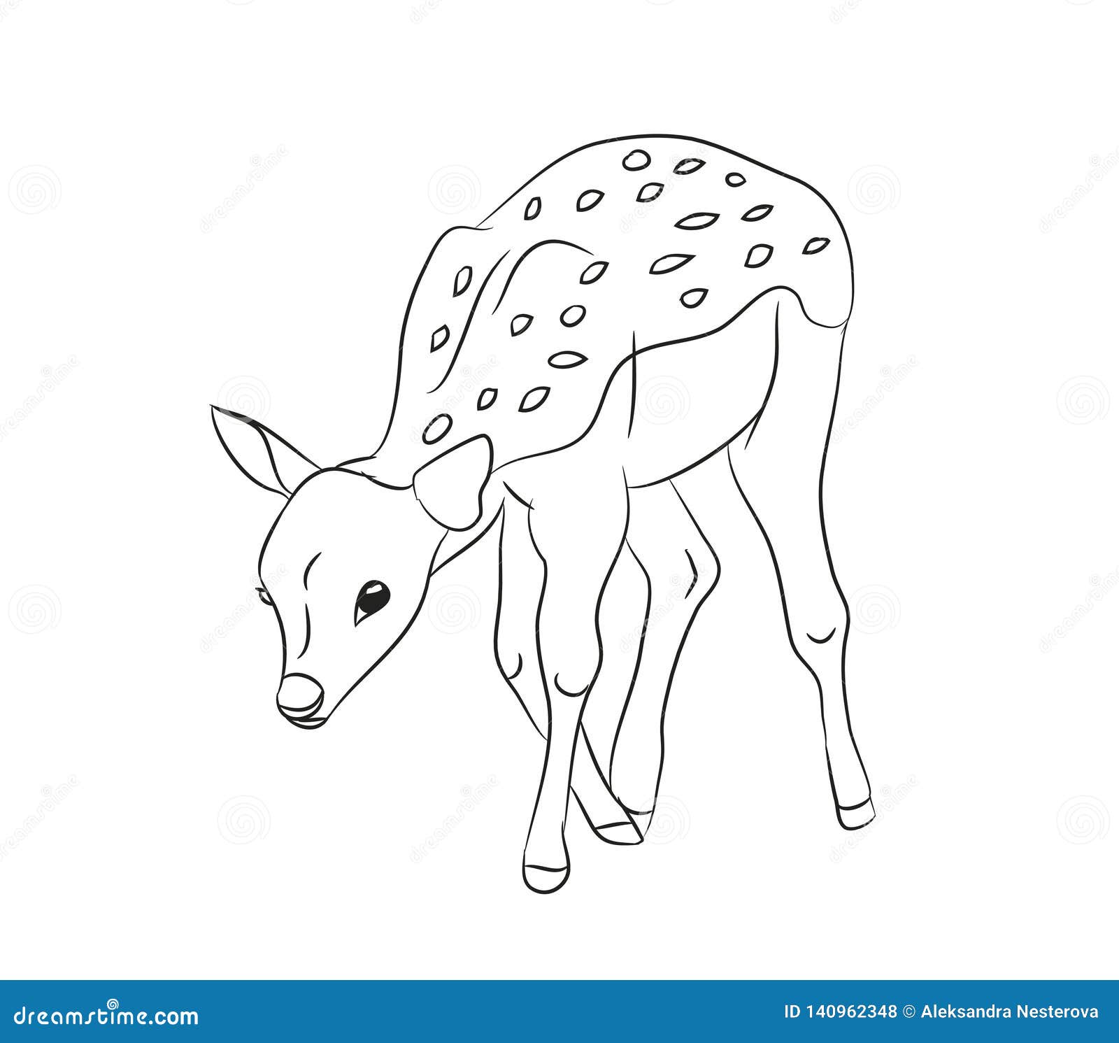 Vector Illustration Baby Deer, Lines, Vector Stock Vector ...