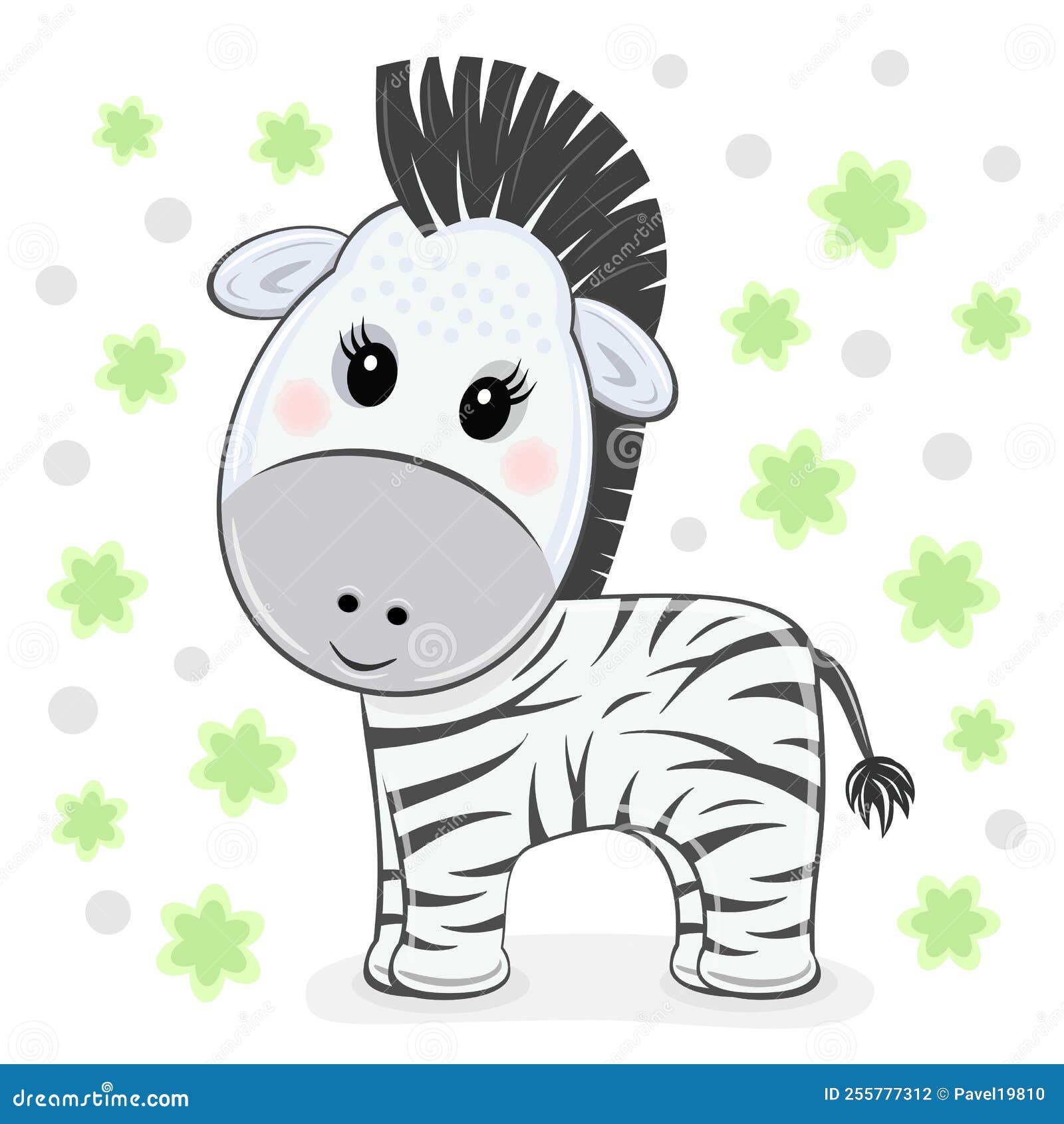 Vector Illustration of a Baby Zebra on a White Background. Stock ...