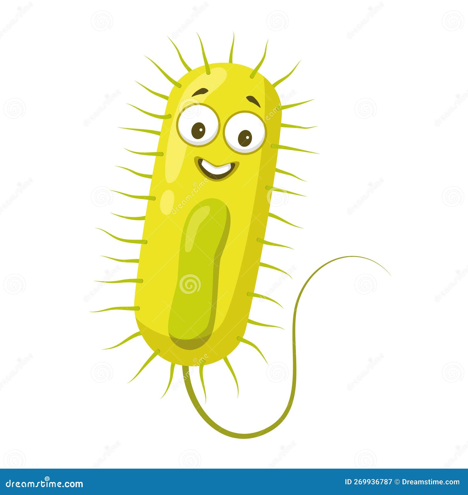 Vector Illustration of a Bacillus Bacteria in Cartoon Style Isolated on ...