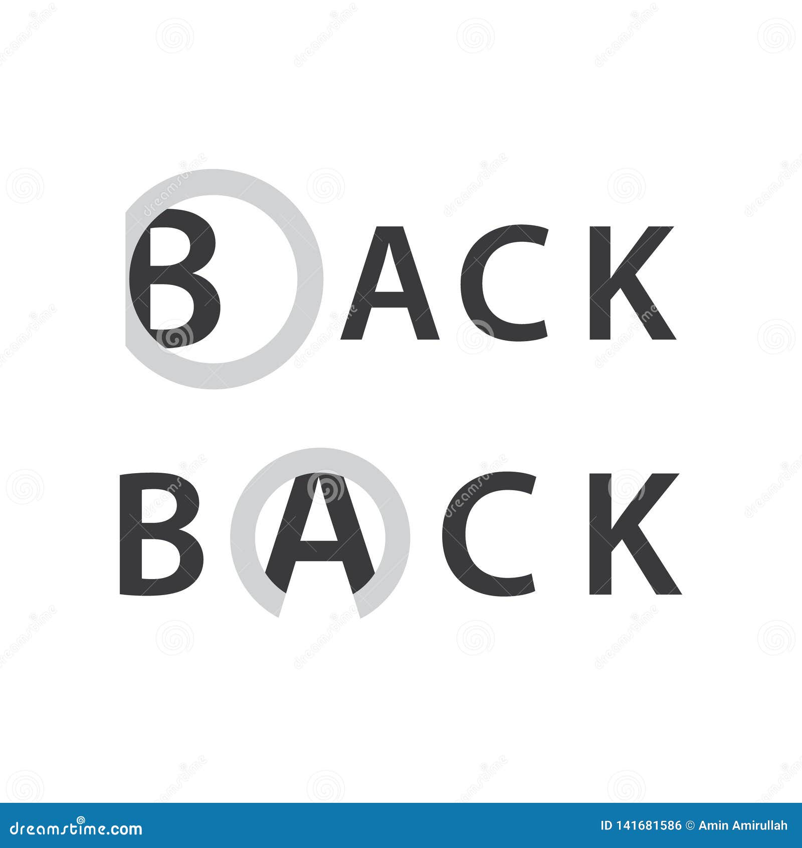 Vector Illustration Back Logo Design with Circle and Text Stock Vector ...