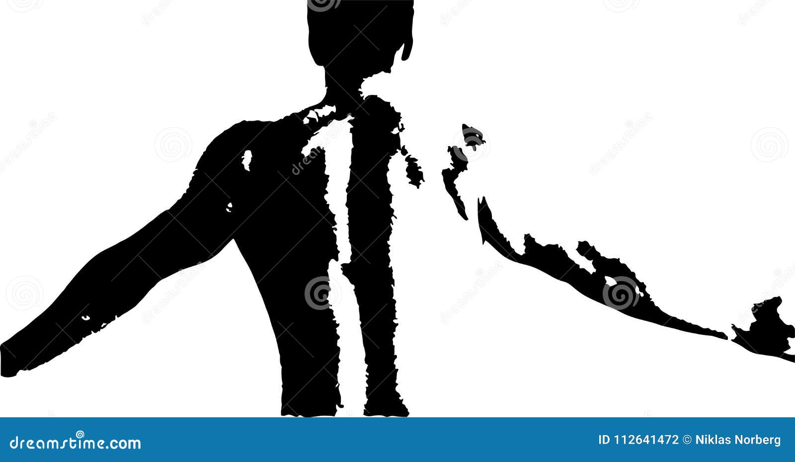 Vector Illustration Of The Back Of A Young Man Flexing His Muscles ...