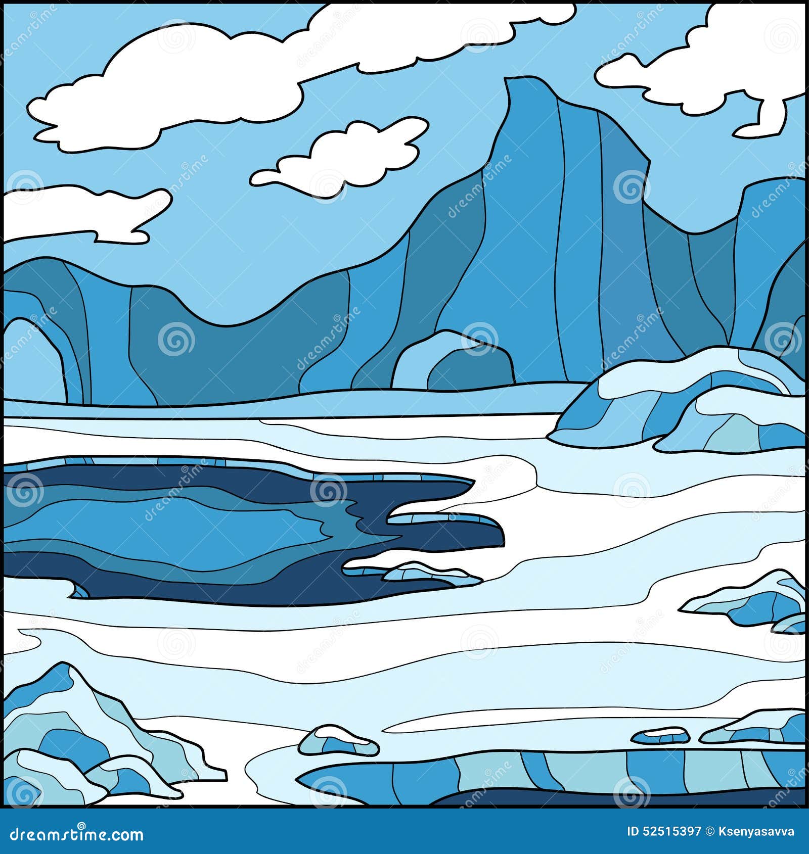 Vector Antarctica Map. Generative Growth Structure In Form Of Continent ...