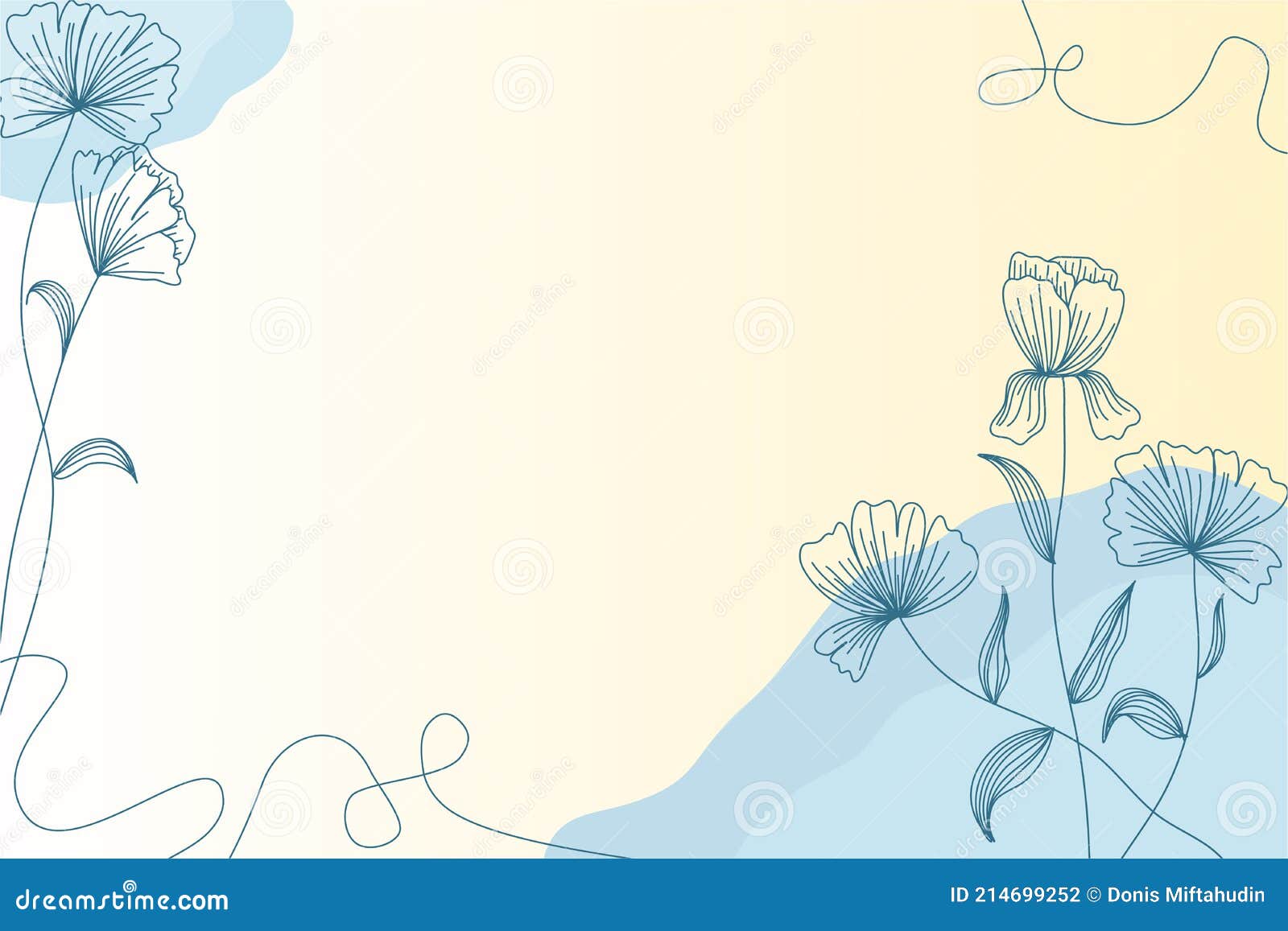 Flower Line Art Background Vector Stock Vector - Illustration of ...