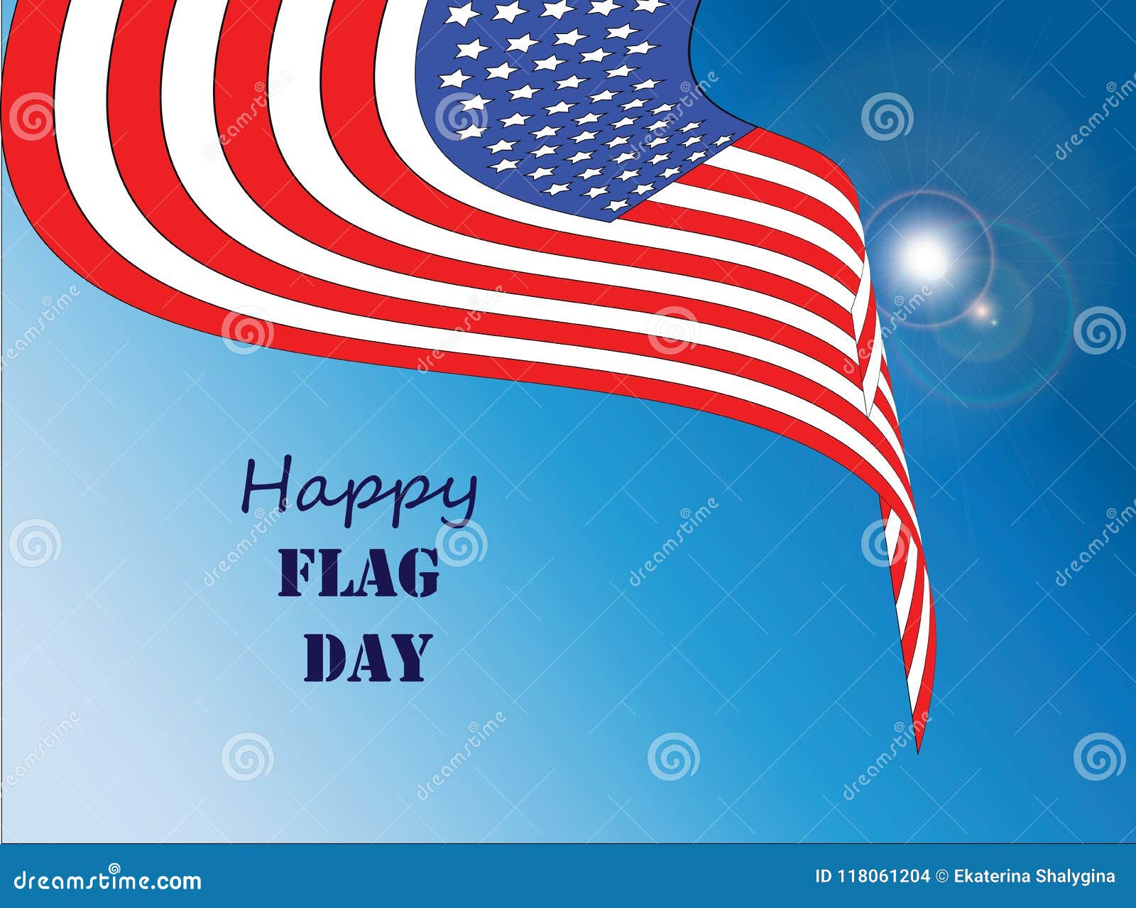 Happy Flag Day 1 stock illustration. Illustration of july - 118061204