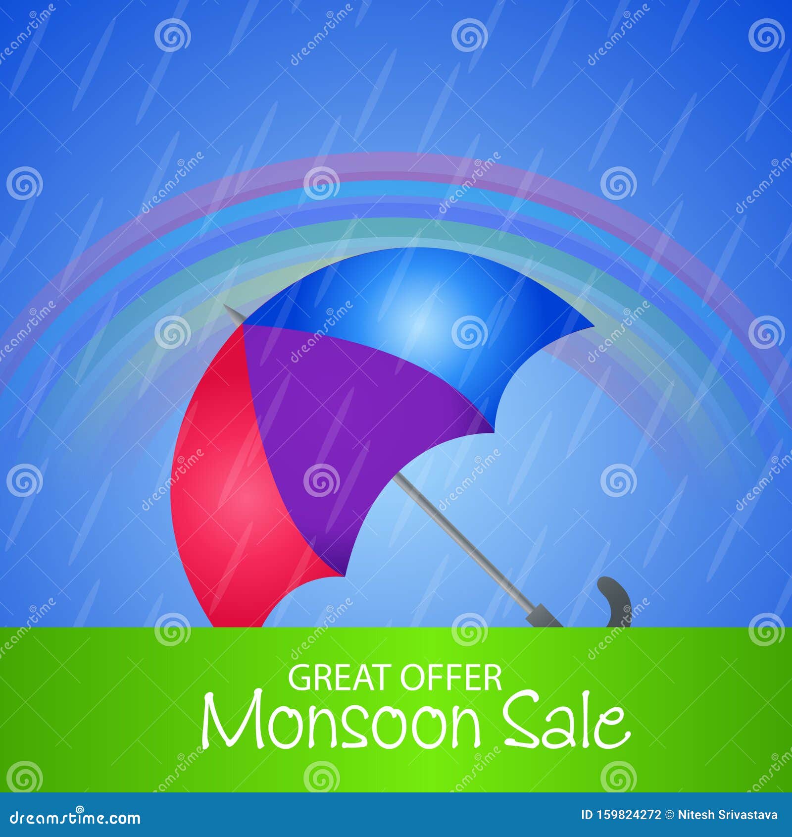Happy Monsoon. stock illustration. Illustration of graphic - 159824272