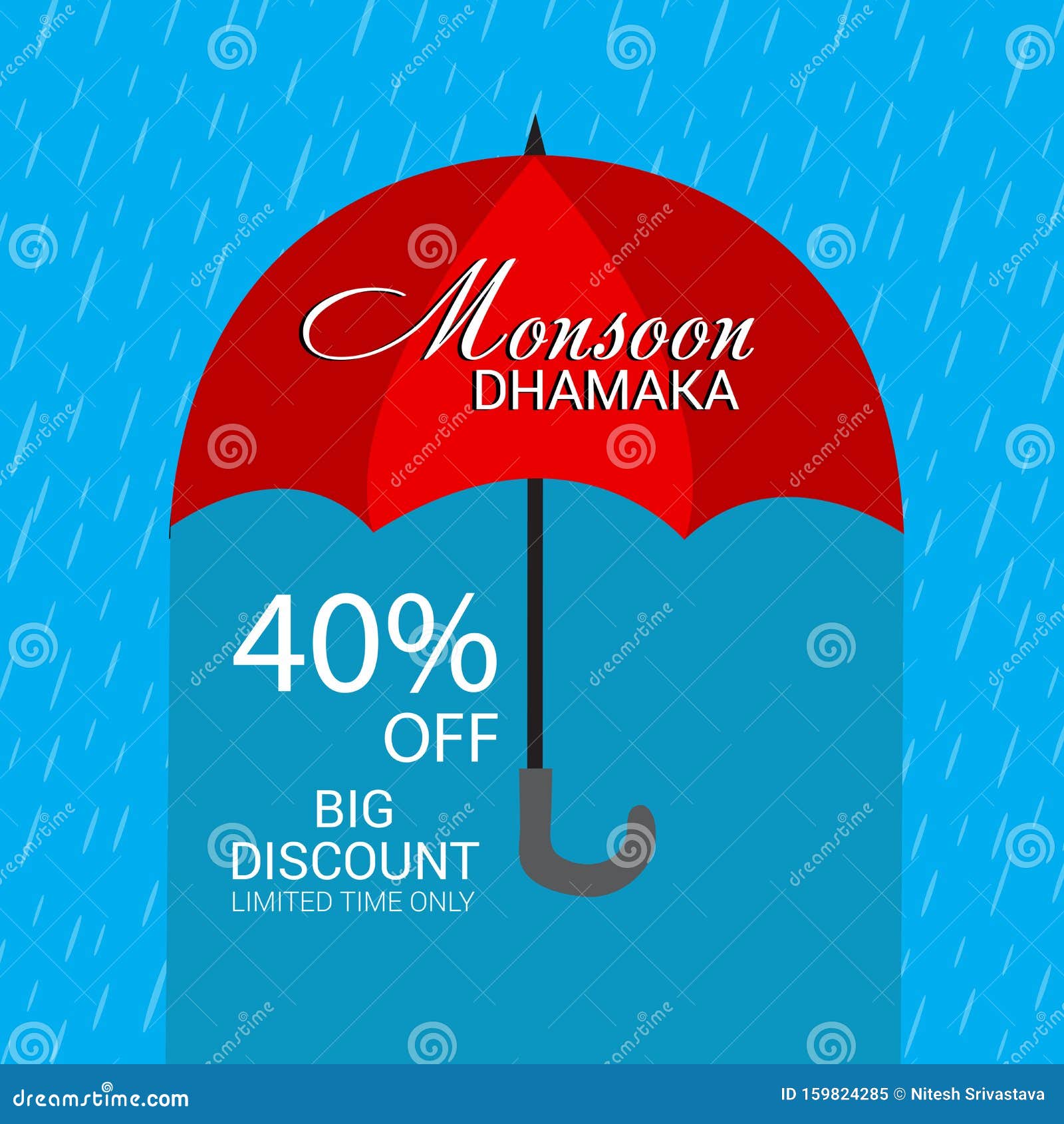 Happy Monsoon. stock illustration. Illustration of graphic - 159824285