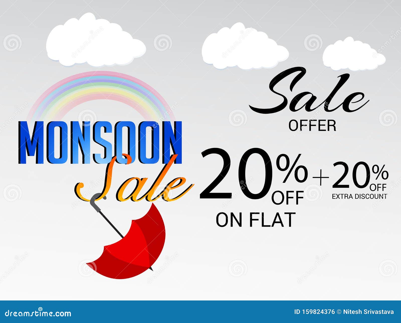 Happy Monsoon. stock illustration. Illustration of label - 159824376