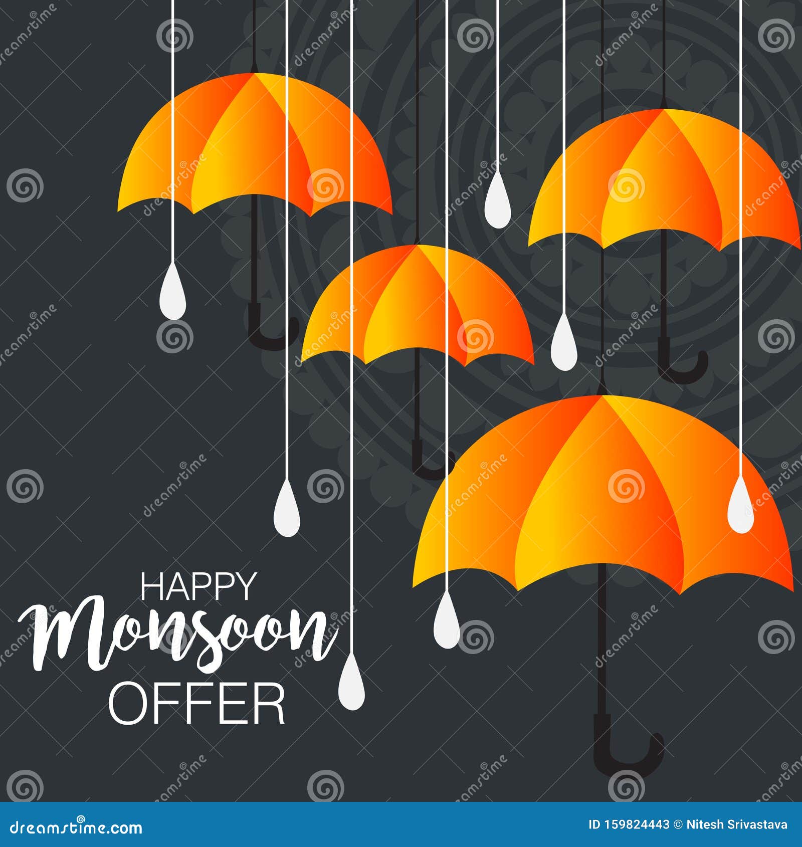 Happy Monsoon. stock illustration. Illustration of monsoon - 159824443