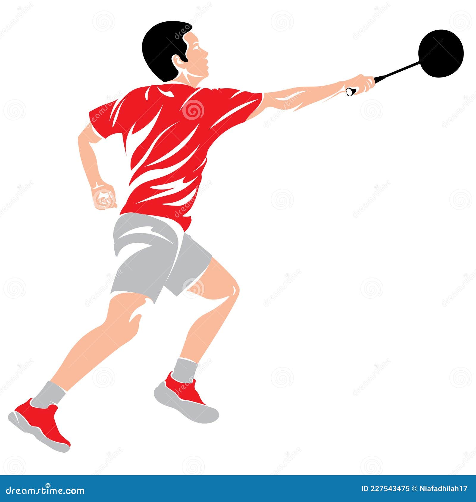 Vector Illustration of a Badminton Player Stock Vector - Illustration ...