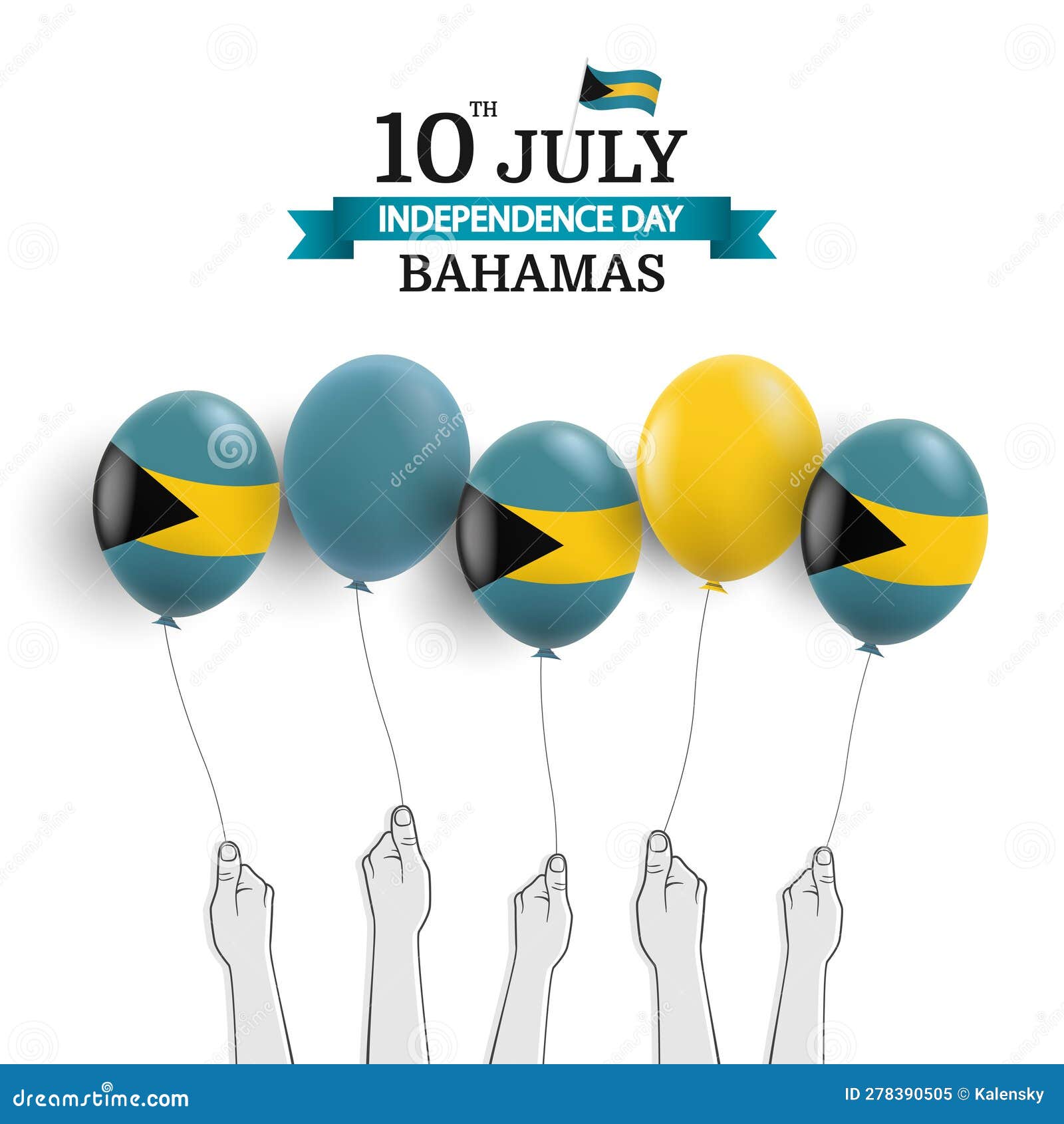 Bahamas Independence Day Patriotic Design. Cartoon Vector ...