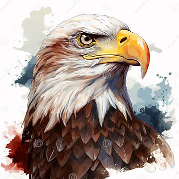 Vector Illustration of a Bald Eagle, Front View, Stock Illustration ...