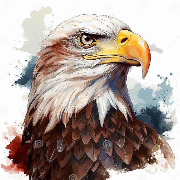 Vector Illustration of a Bald Eagle, Front View, Stock Illustration ...