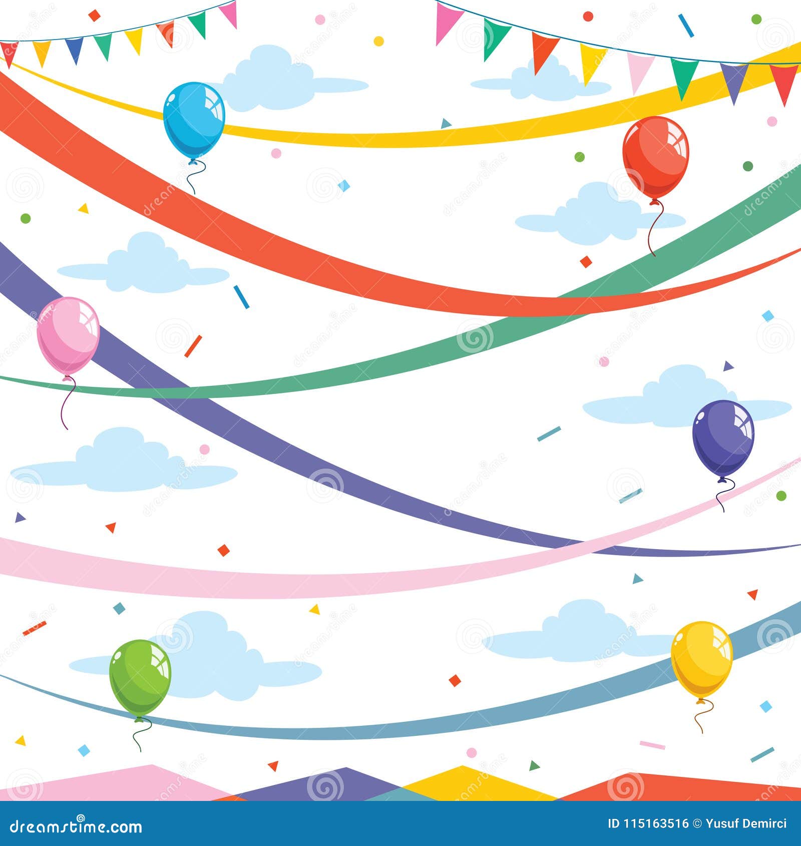 Vector Illustration of Balloons Background Stock Vector - Illustration ...
