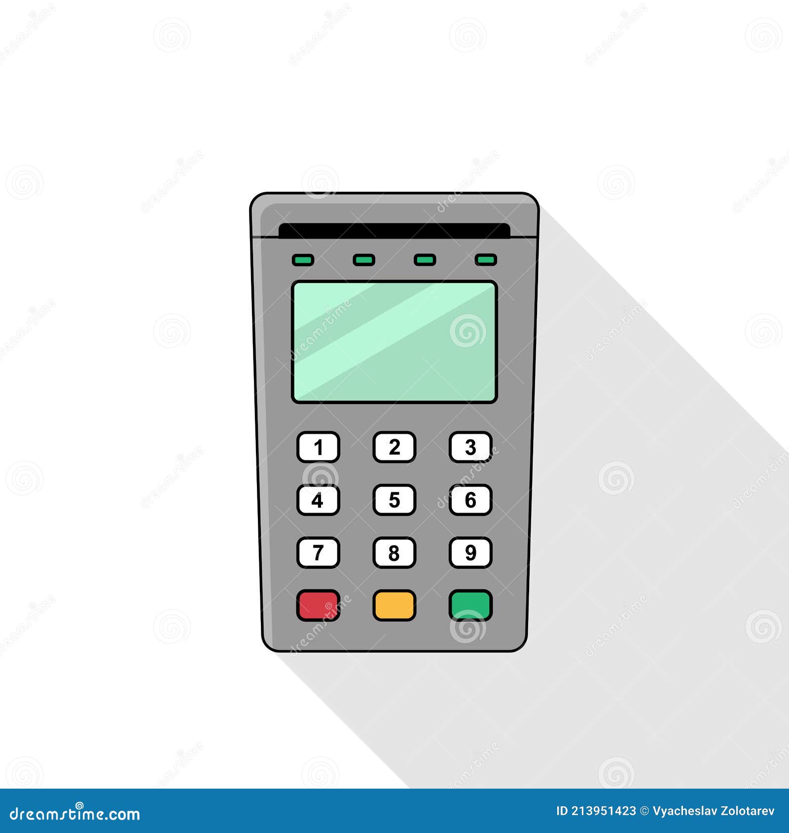 Vector Illustration of a Bank Terminal in Flat Style. Isolated White ...