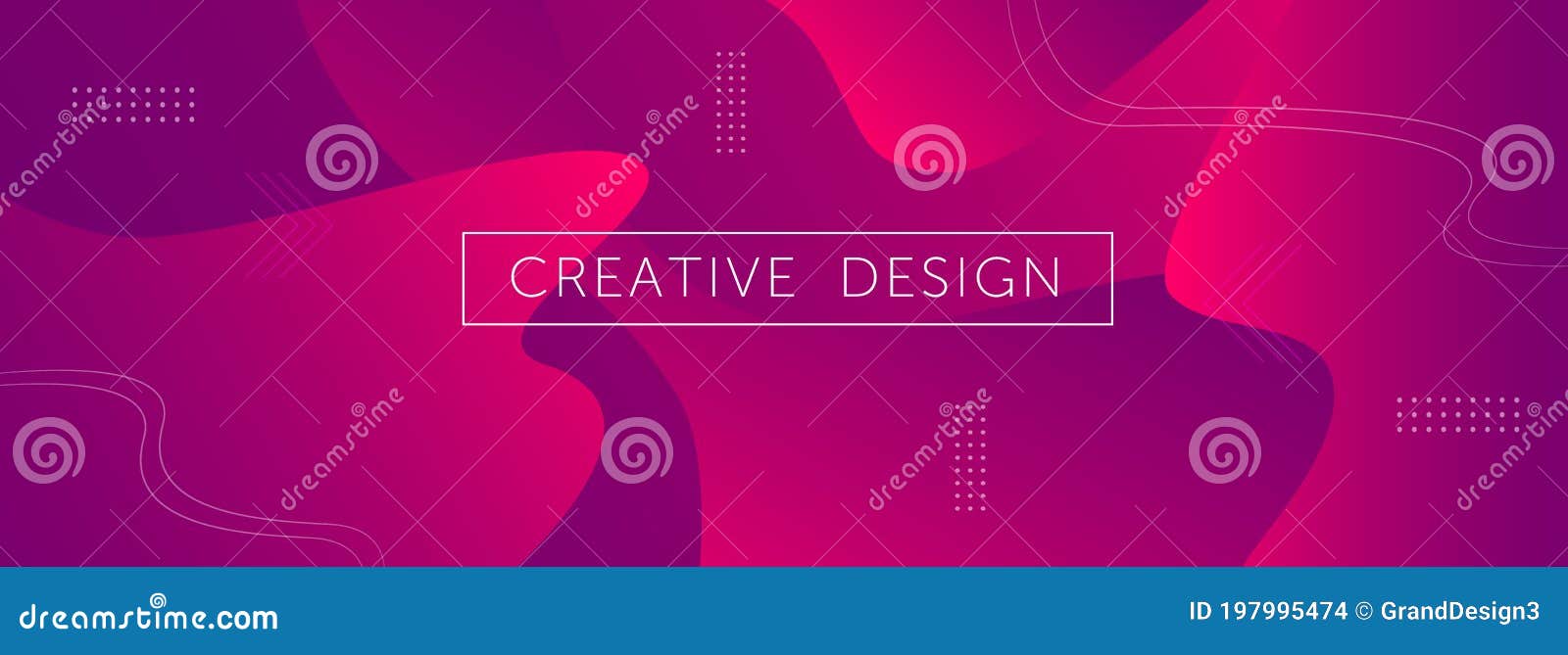 Vector Illustration Banner Abstract Background. Crimson with Waves ...