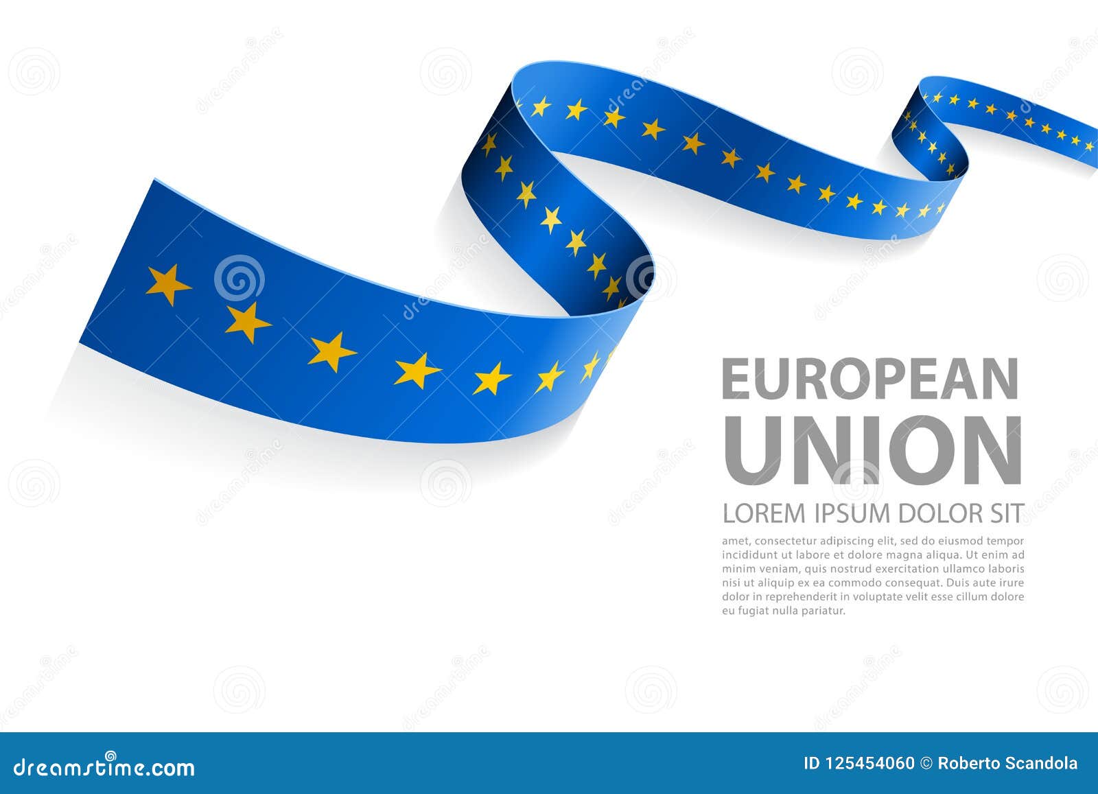 Vector Banner with EU Flag Colors Stock Vector - Illustration of emblem ...