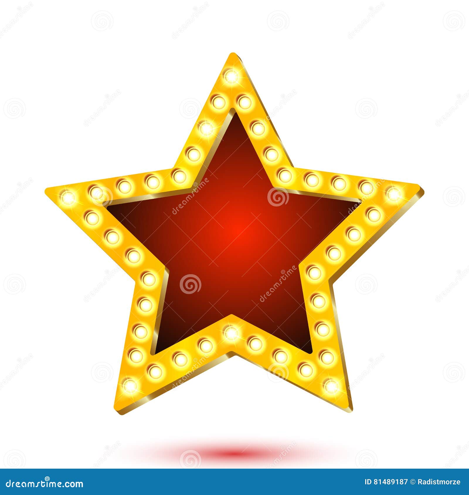 Vector Illustration of Banner Red Star Frame with Lights Stock Vector ...
