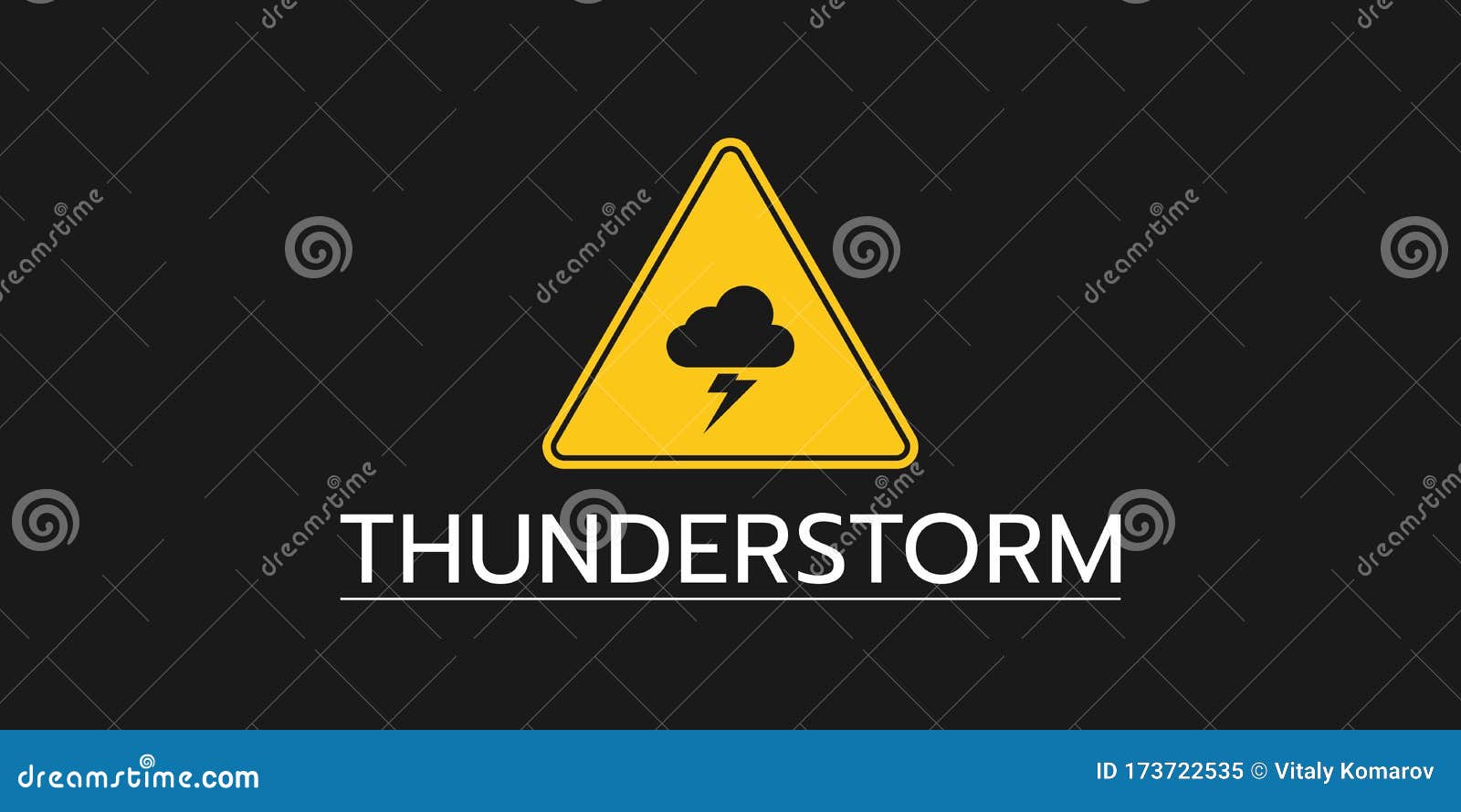 Vector Illustration of the Banner of a Thunderstorm Threat with a ...