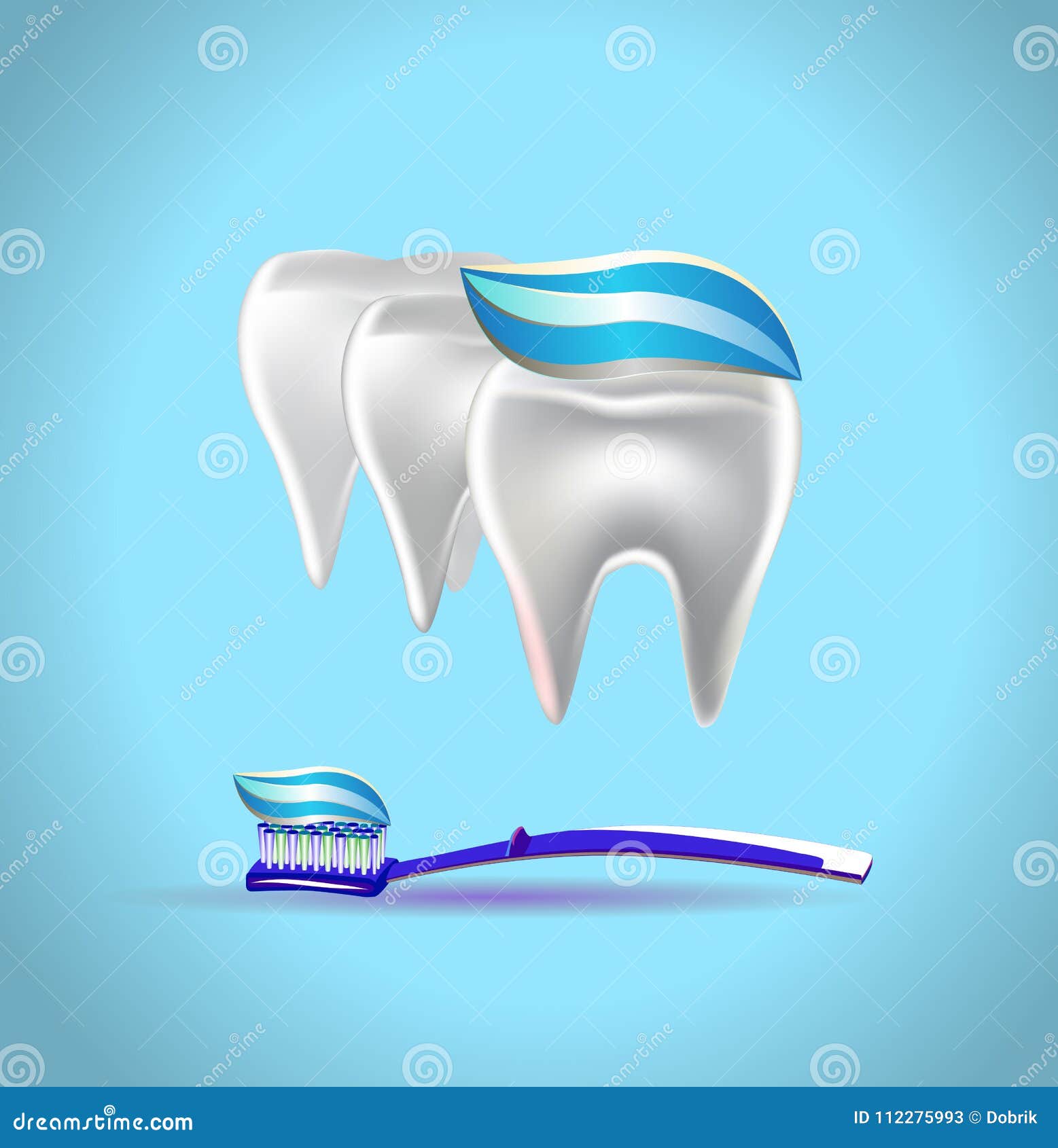 Vector Illustration of Banner Toothpaste Teeth Stock Vector ...