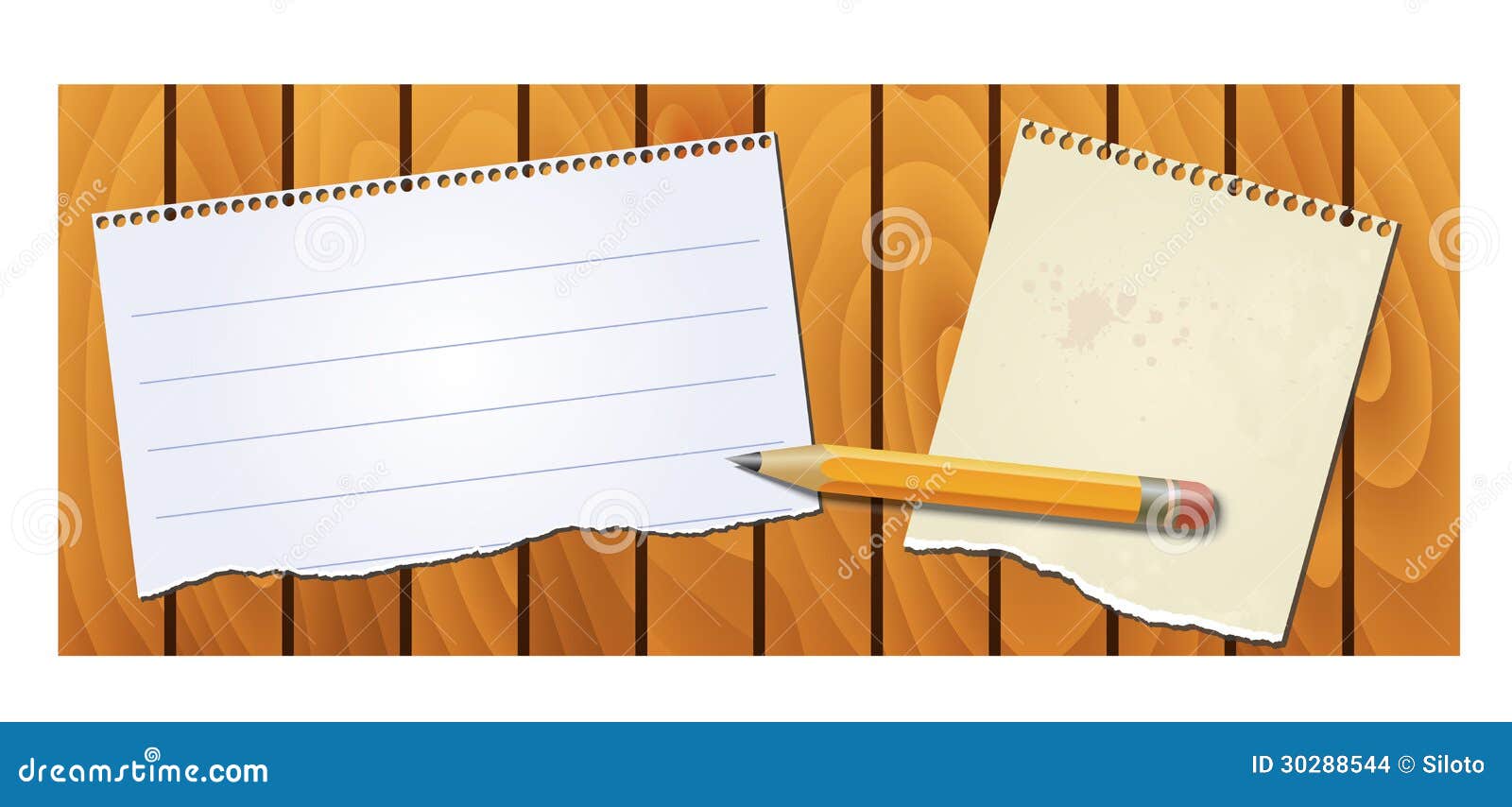 Banner Wood Texture with Notepad Pencil Stock Vector - Illustration of ...