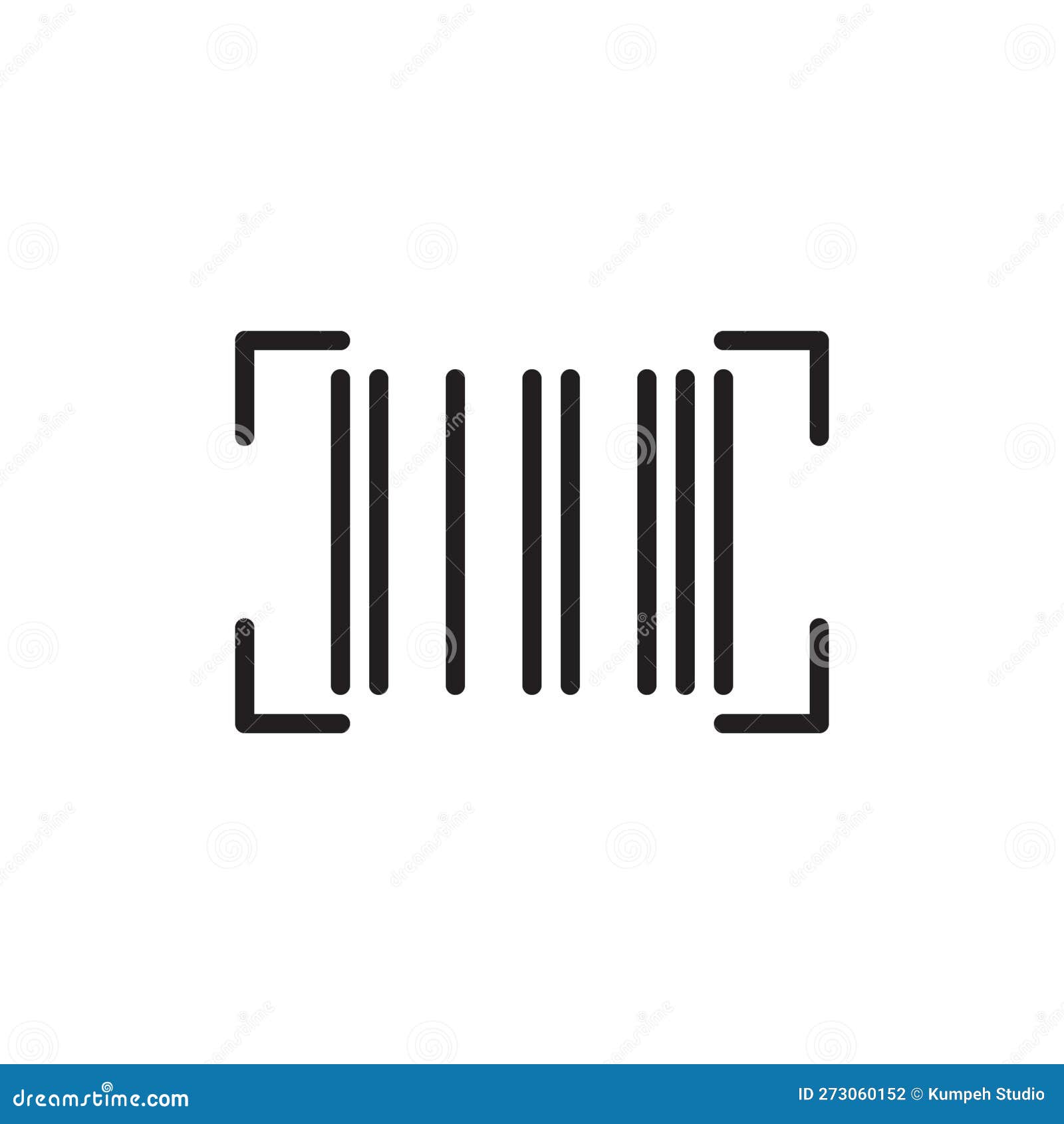 Vector Illustration of Barcode Icon with Outline Style. Suitable for ...