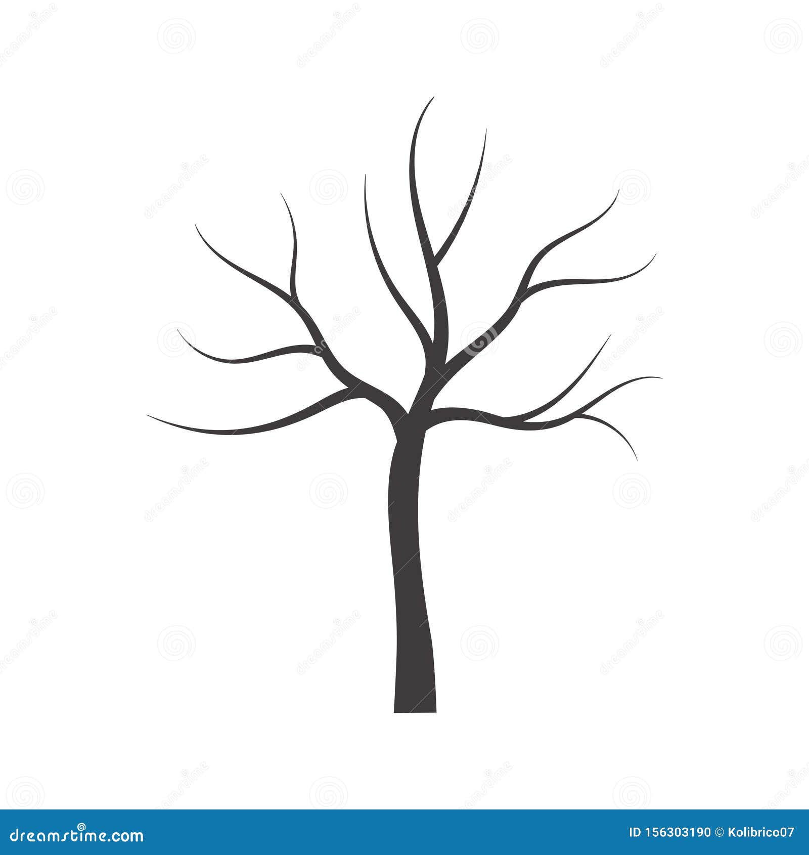 Vector bare tree stock vector. Illustration of dark - 156303190