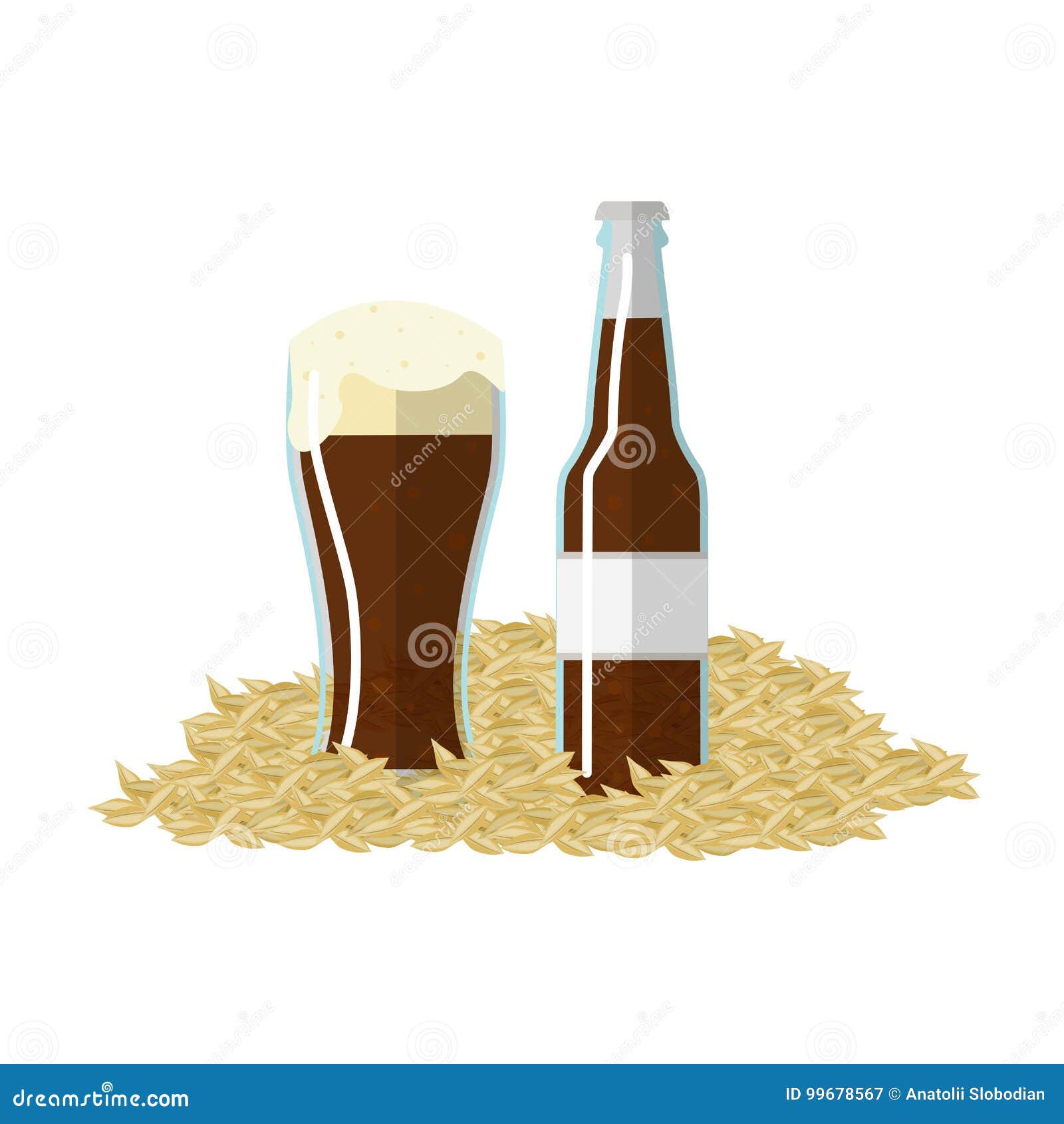 Barley beer label stock vector. Illustration of design - 99678567